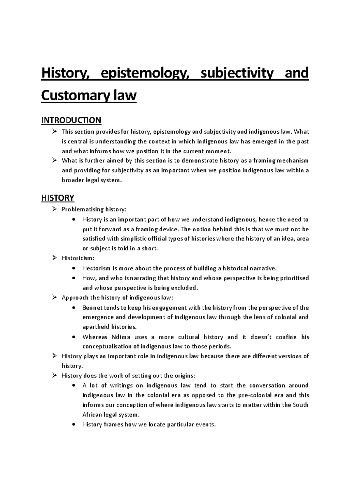 Topic 2 - Customary Law: History, Epistemology, and Subjectivity ...