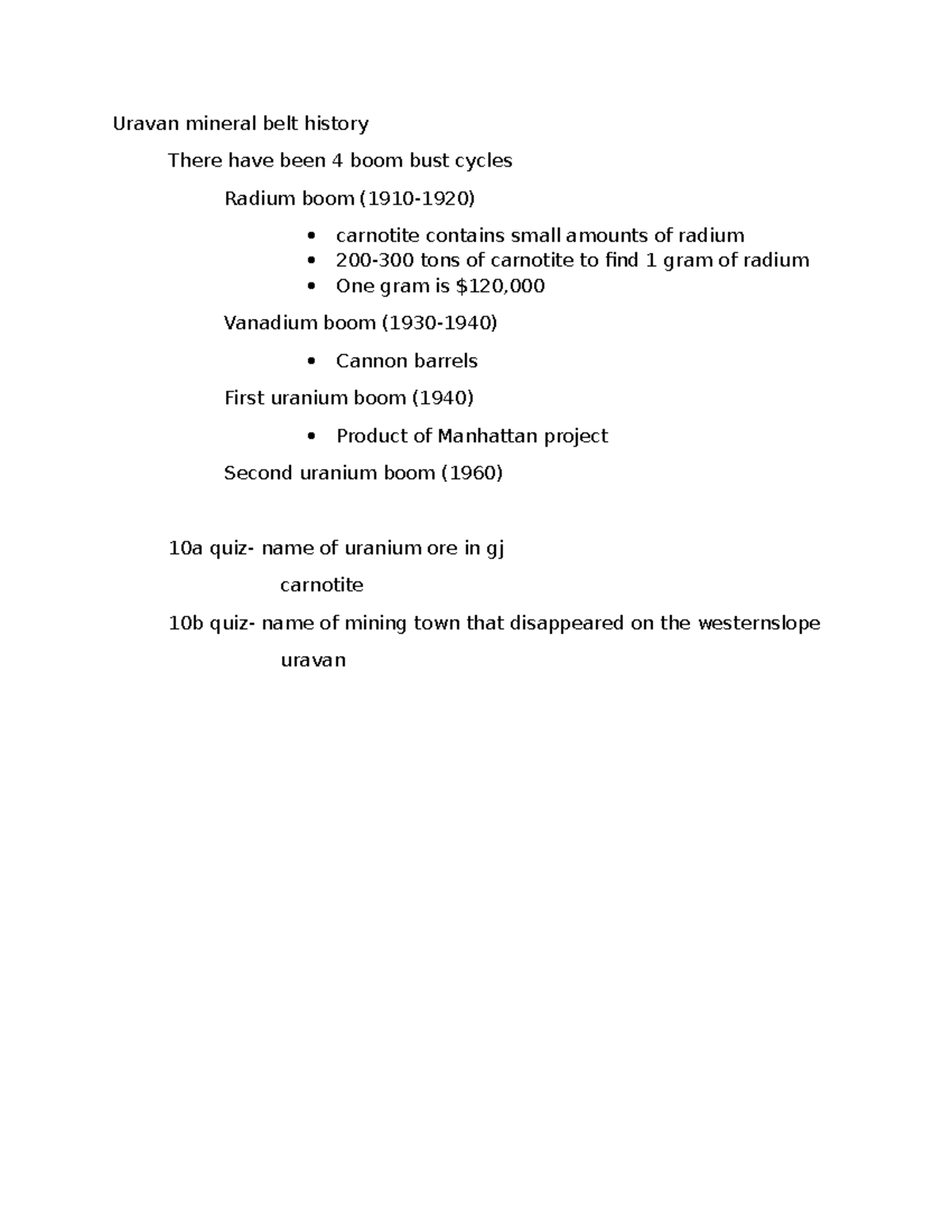 Uravan Mineral Belt History: Boom and Bust Cycles in Mining - Uravan ...