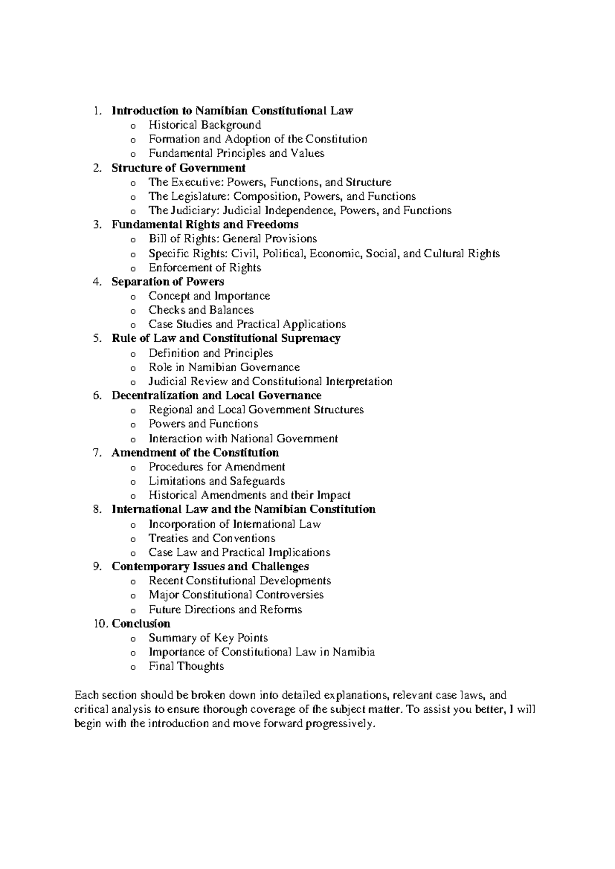 **Constitutional Law Notes on Namibian Democracy and Governance (LAW ...