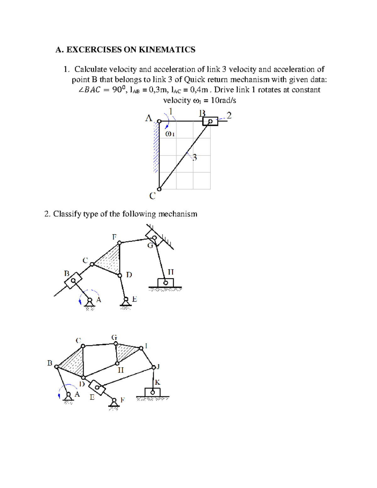Kinematics and Kinetics Exercises - Chapter 23: Velocity & Acceleration ...