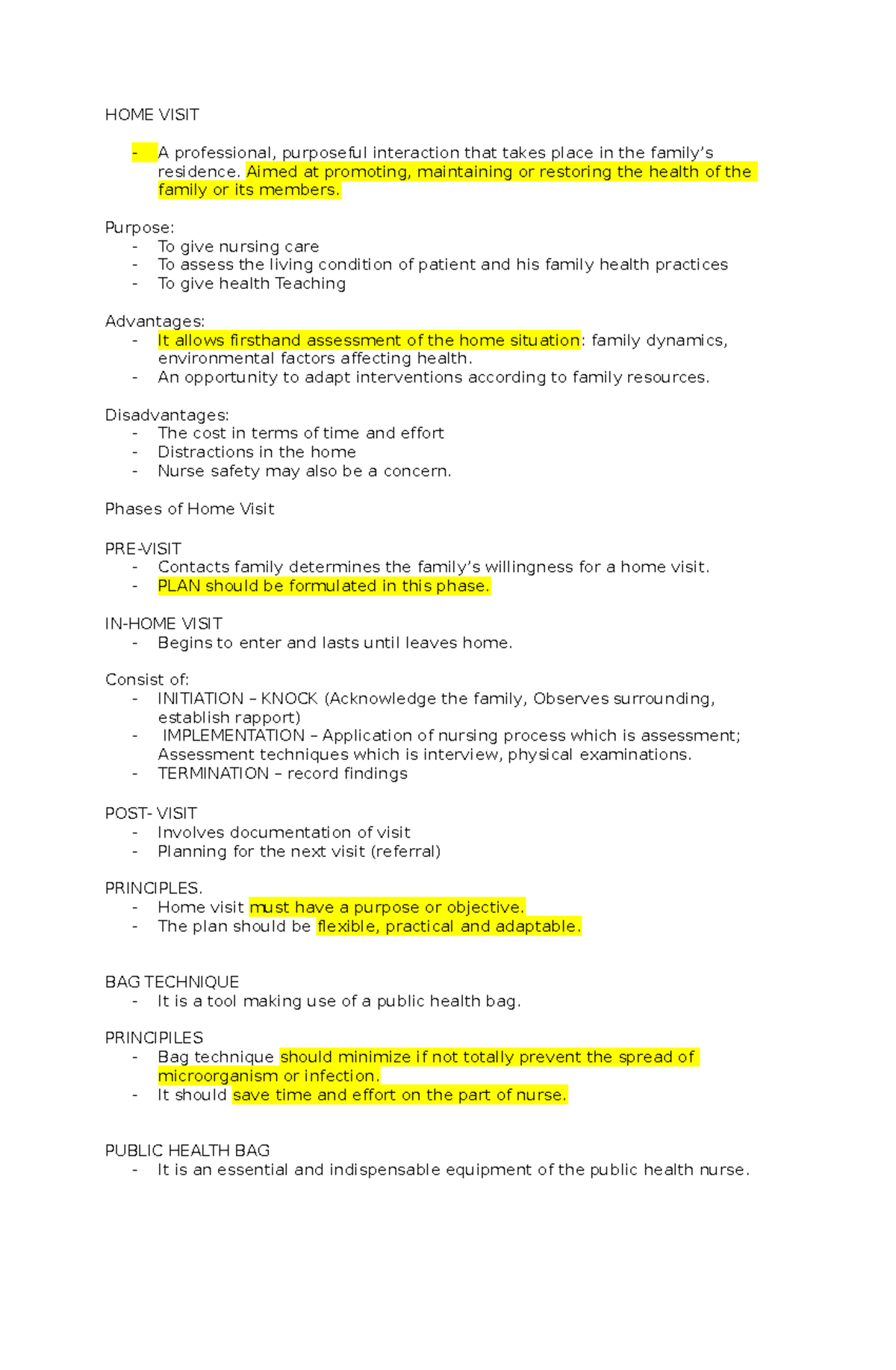 Home Visit Process and Phases: Nursing Care Insights - Studocu