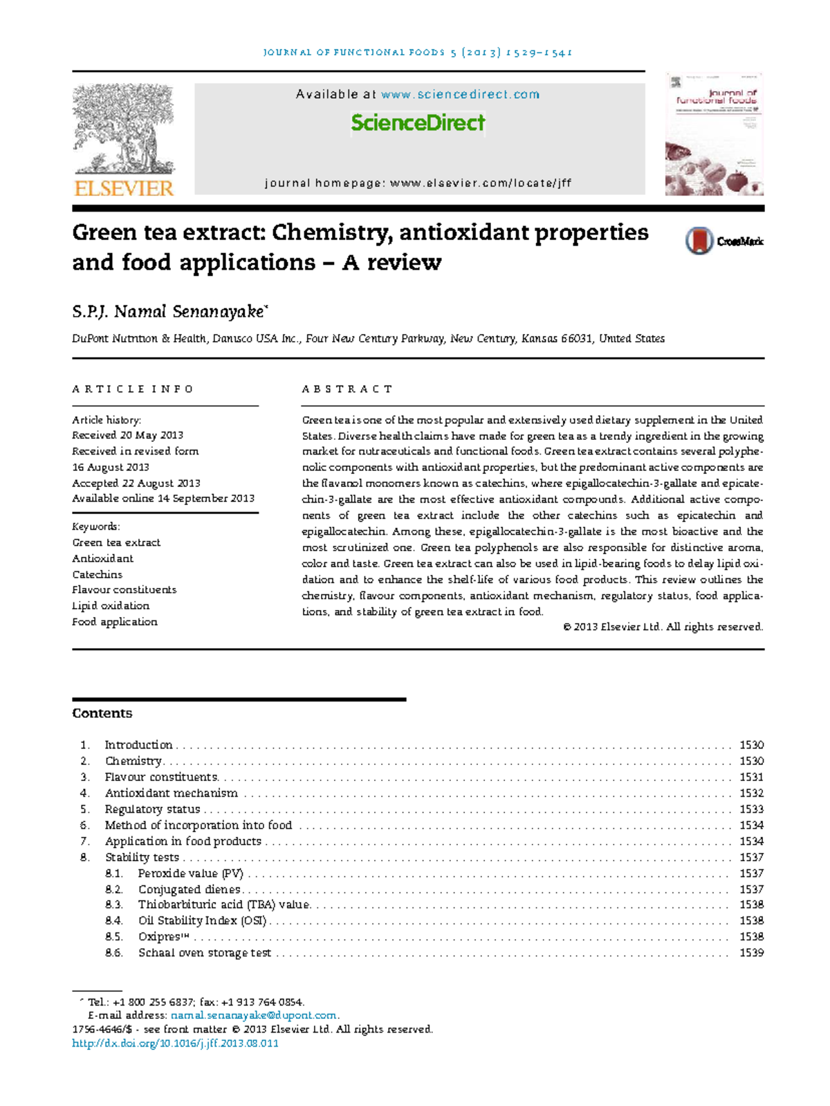 CĐ3 - Green Tea Extract: Chemistry, Antioxidant Properties & Food ...