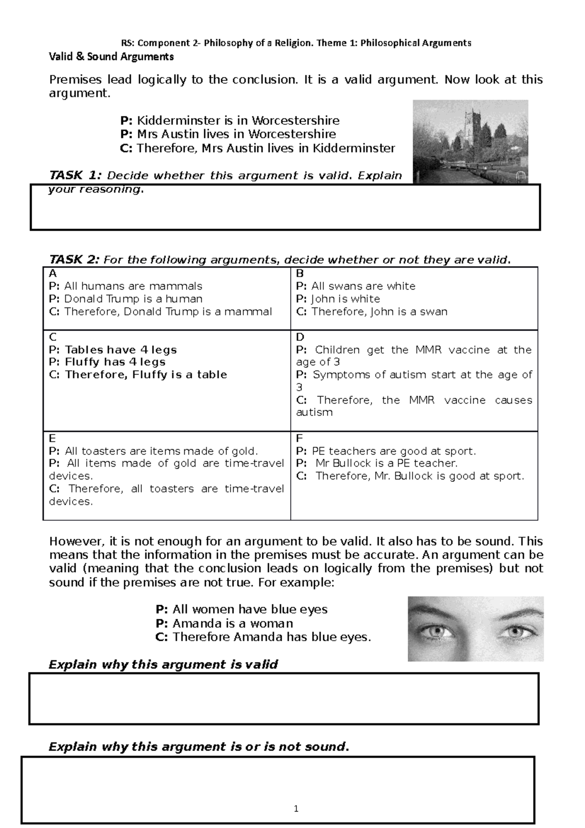 1. Intro to Valid & Sound Arguments - Philosophy 101 Tasks & Examples ...