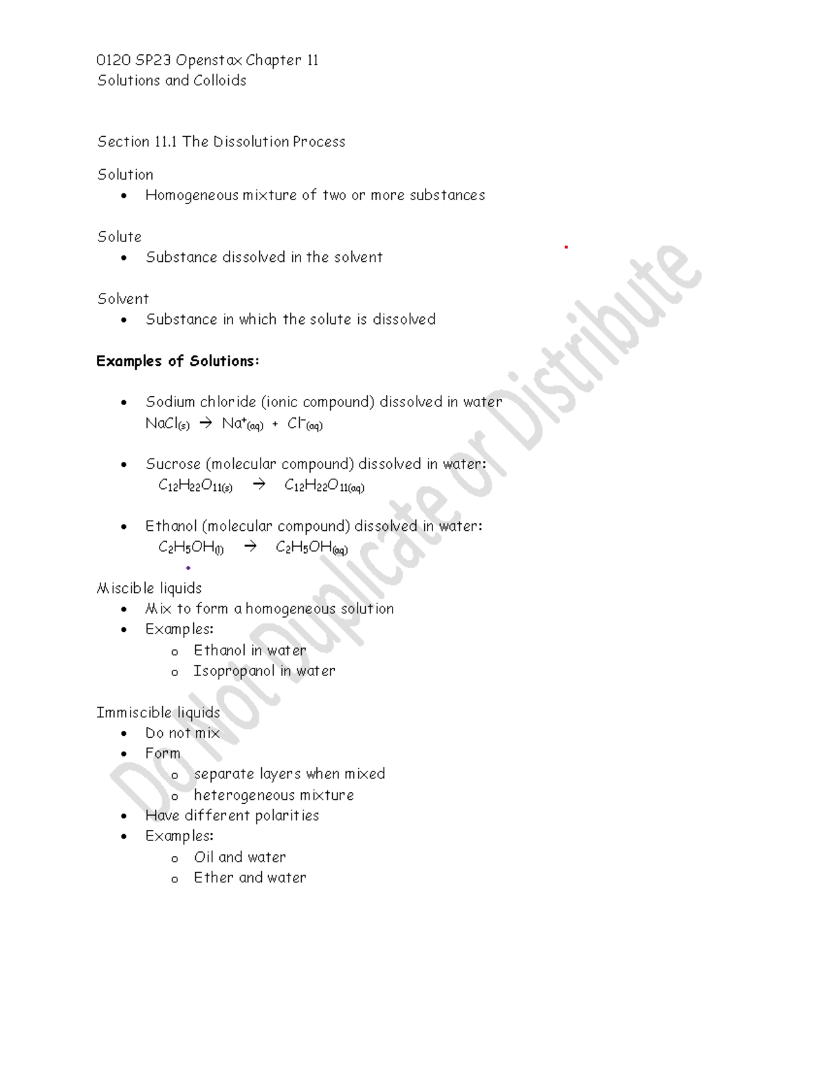 Chapter 11: Solutions and Colloids Lecture Notes Overview - Studocu