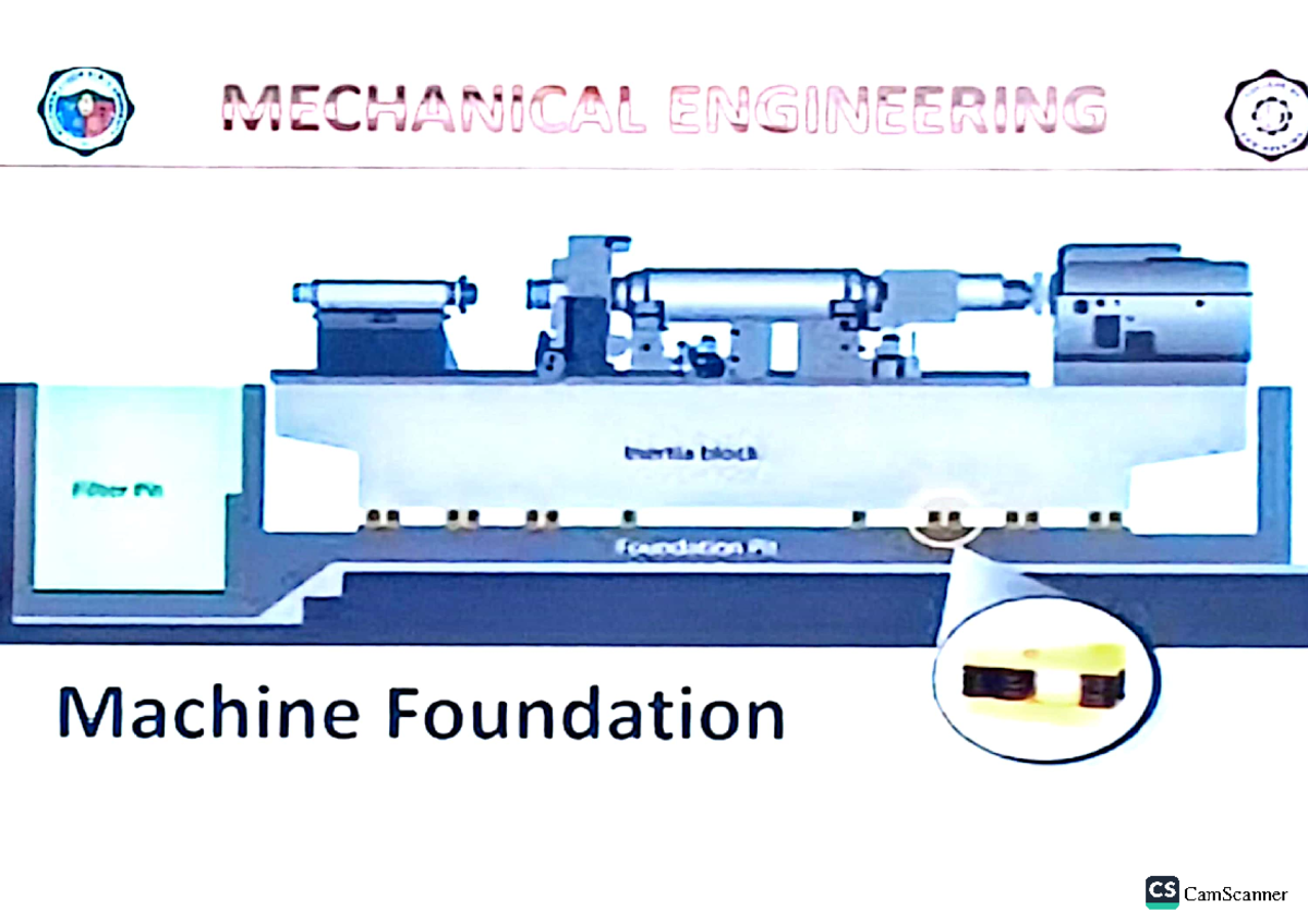 MECHANICAL ENGINEERING CS - Machine Foundation Lesson Notes - Studocu