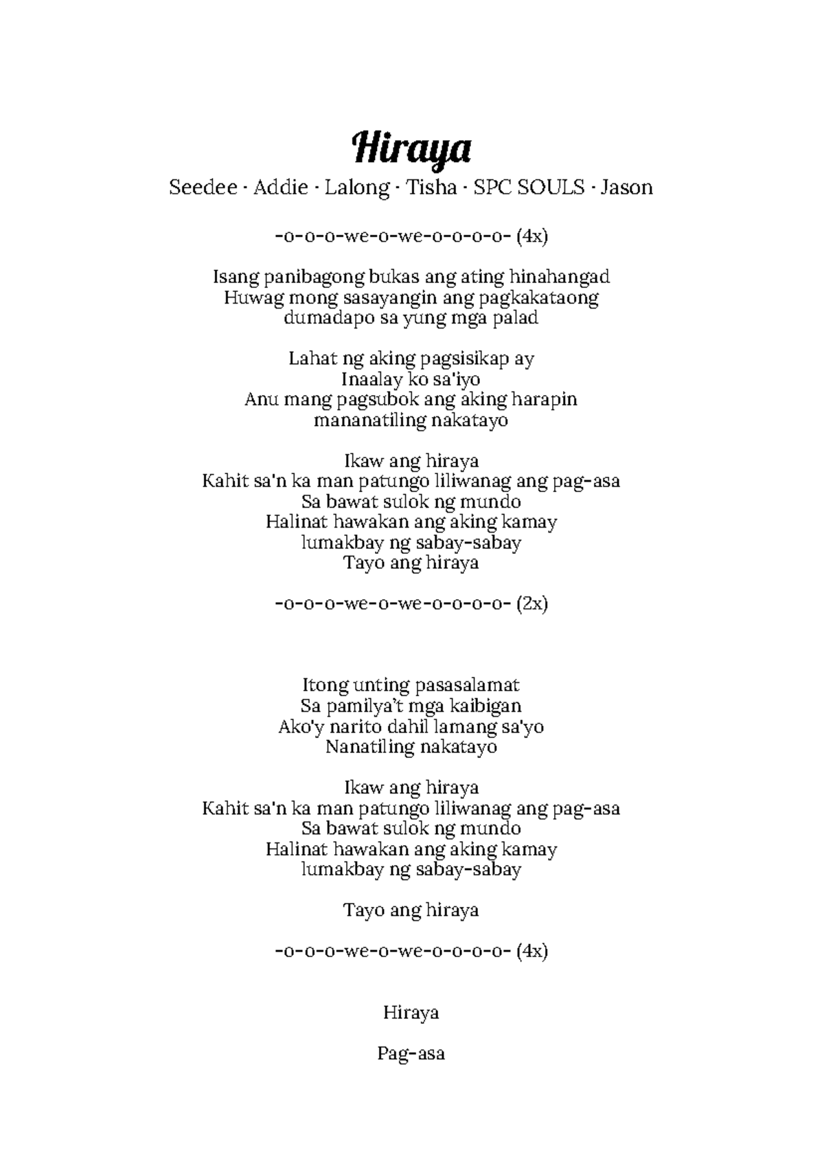 Lyrics Analysis for "Hiray" - Song Insights 2024 - Studocu