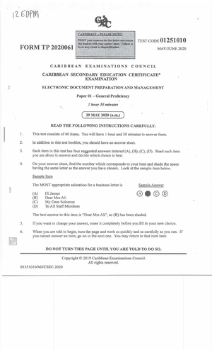 520322140 Paper 1 Edpm Past Papers Booklet 2016 2020 - application of ...