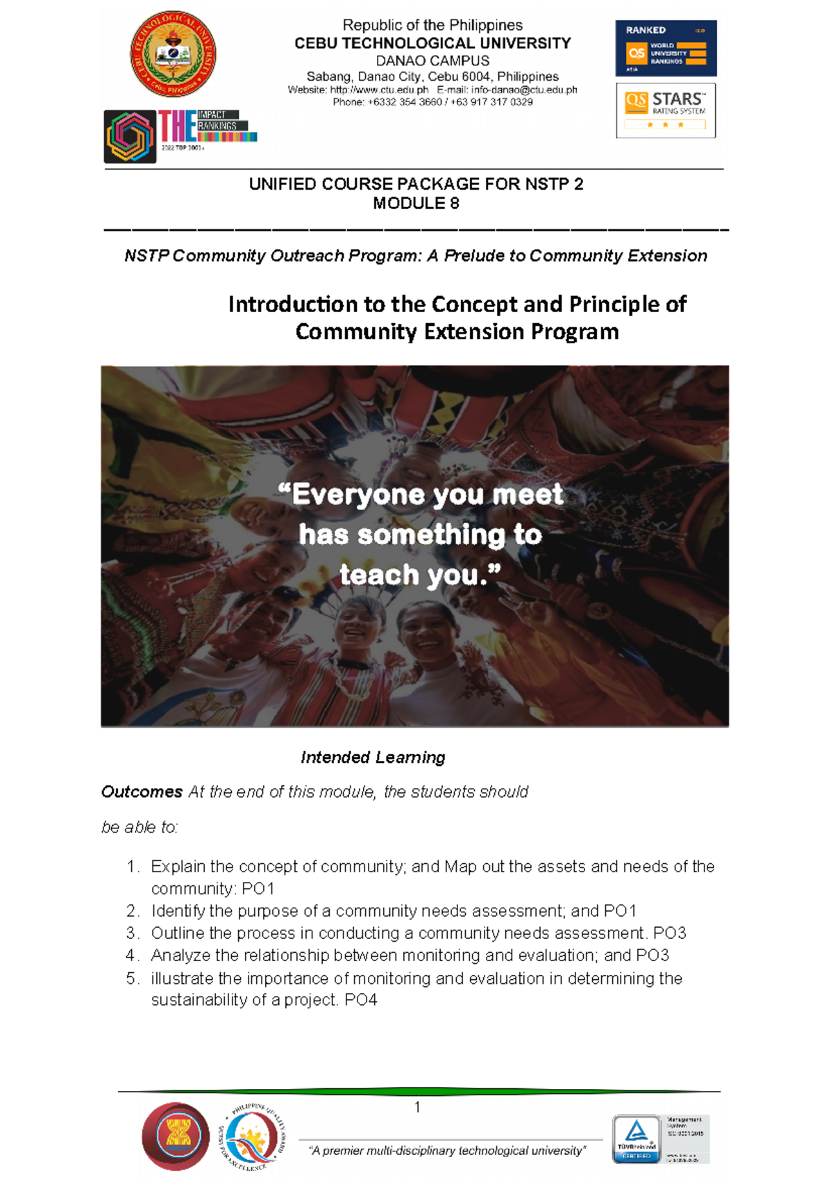 Introduction to the Concept and Principle of Community Extension ...