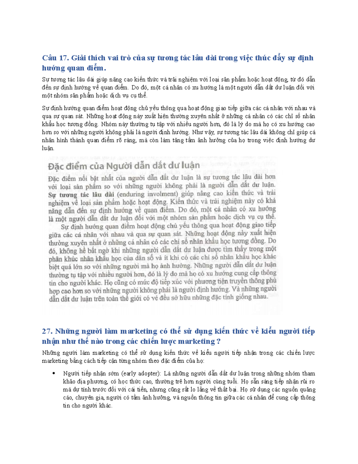 Câu 17,27 - bài tập nhóm - Câu 17. Giải thích vai trò của sự tương tác ...