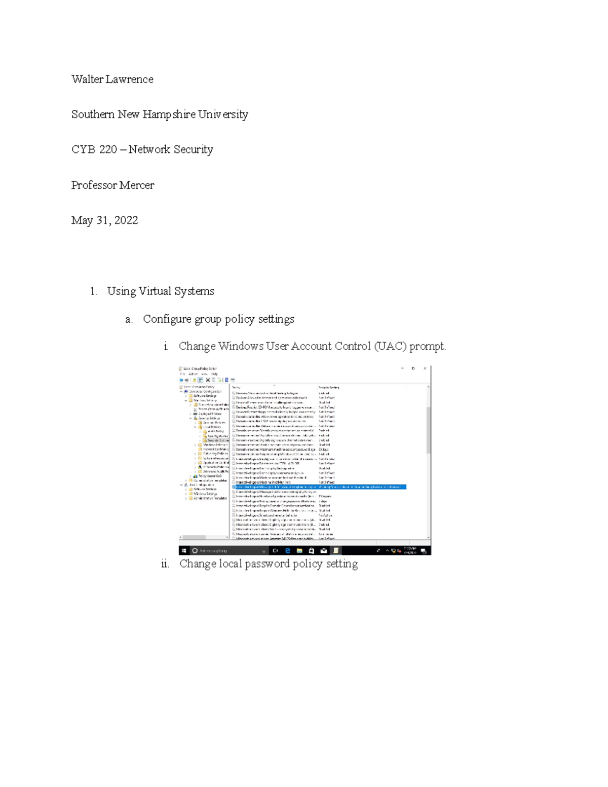 CYB_220_Project_1 - Walter Lawrence Southern New Hampshire University ...