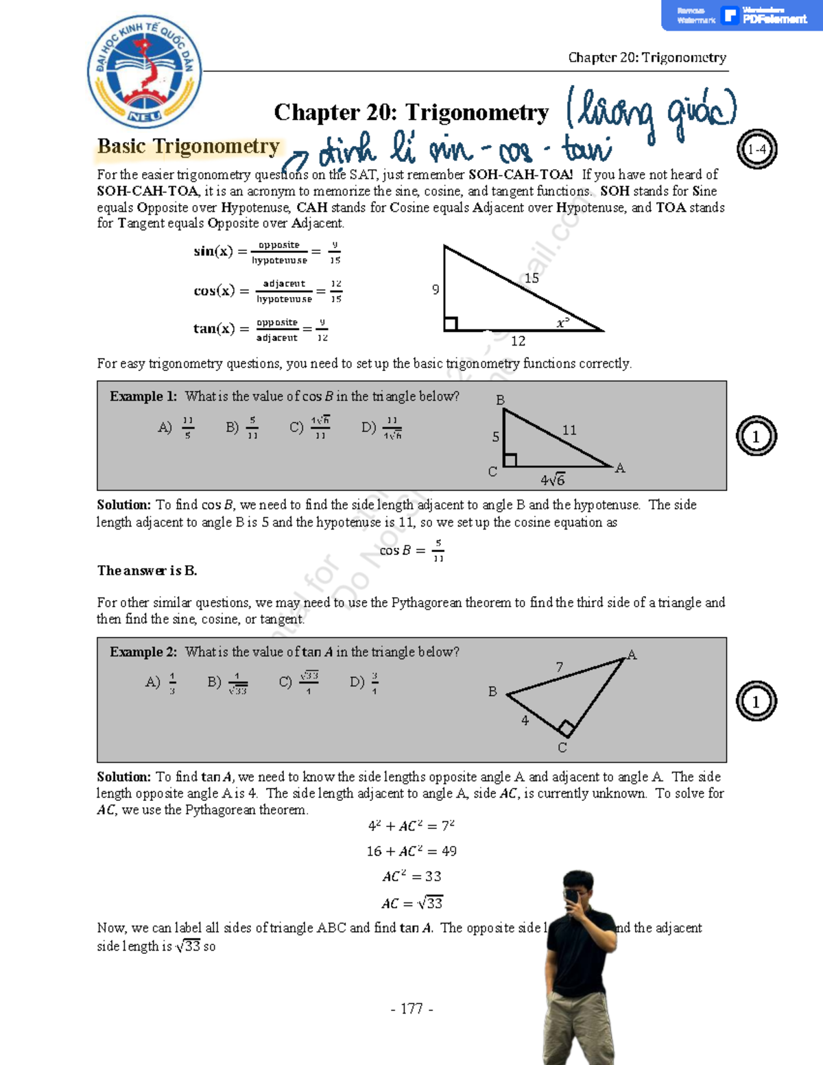 Chapter 20: Trigonometry concepts and examples for SAT preparation ...