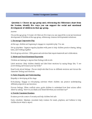 Session 03-Assignment - Question 1: Sharon is an early childhood educator in a dayhome. Michael ...