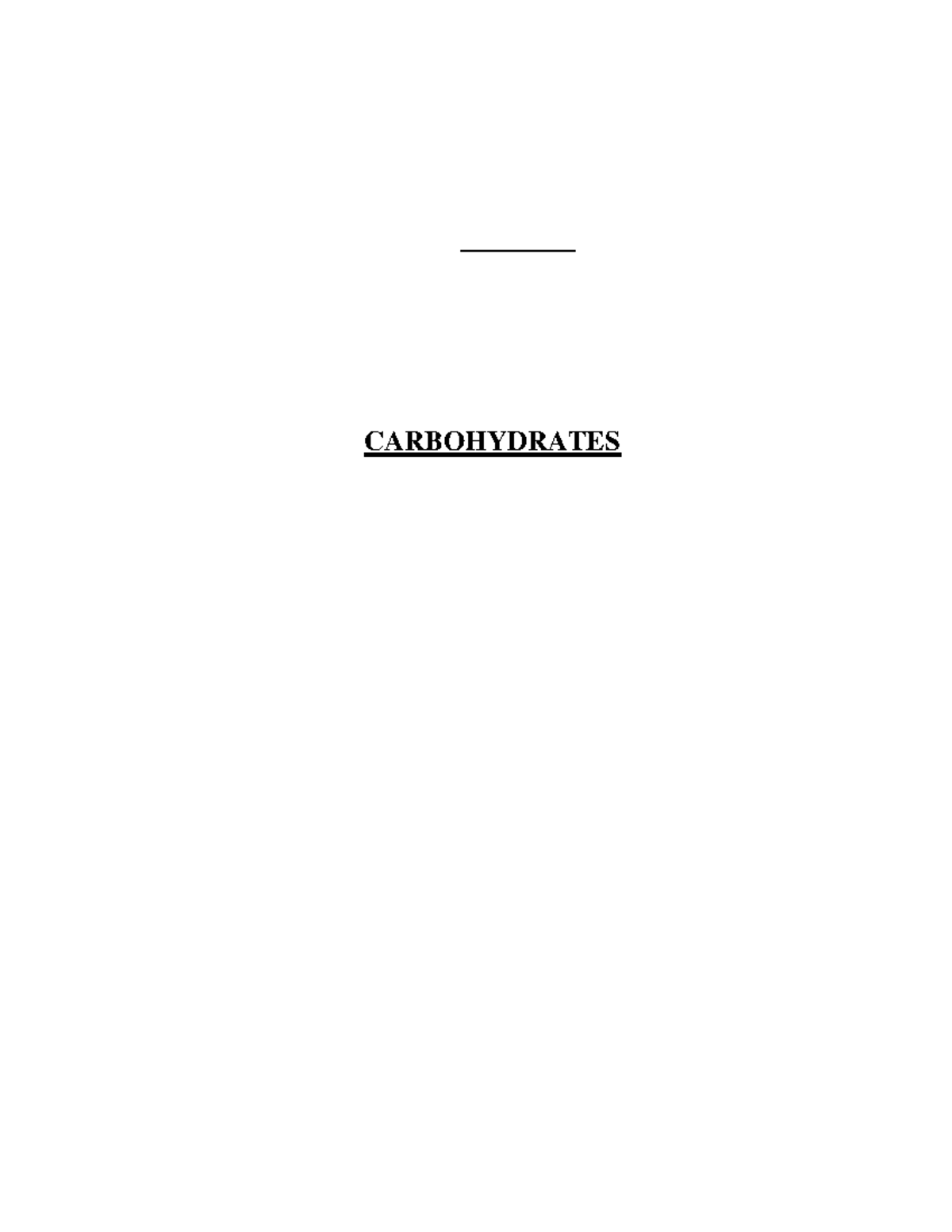 Chemistry LN 4 Carbohydrates - CARBOHYDRATES UNIT- 7 CARBOHYDRATES-I ...
