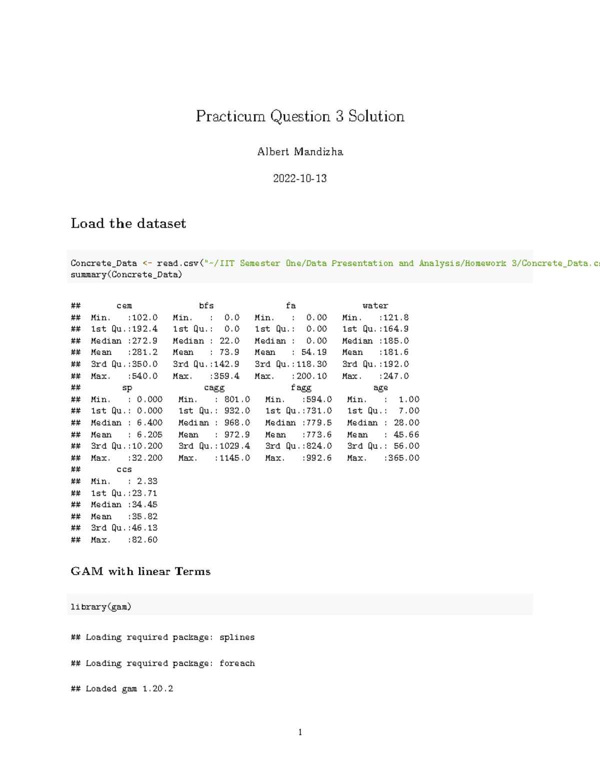 Question 3 - Practicum Question 3 Solution Albert Mandizha 2022-10 ...