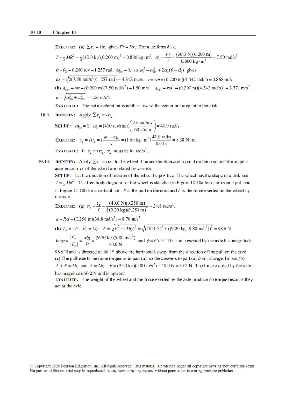 Chapter 10: Torque and Acceleration Analysis in Uniform Disks - University - Studocu