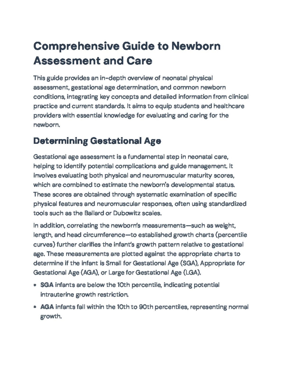 Comprehensive Newborn Assessment & Care Guide (NURS 101) - Studocu