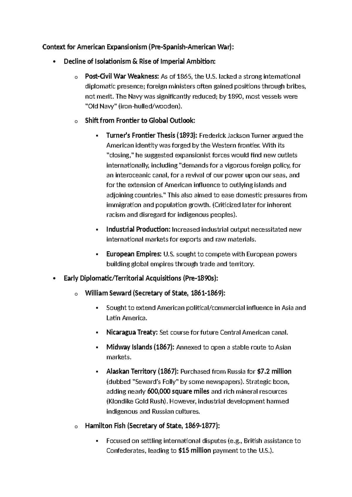 Imperialism and the Spanish-American War: Key Notes Overview - Studocu