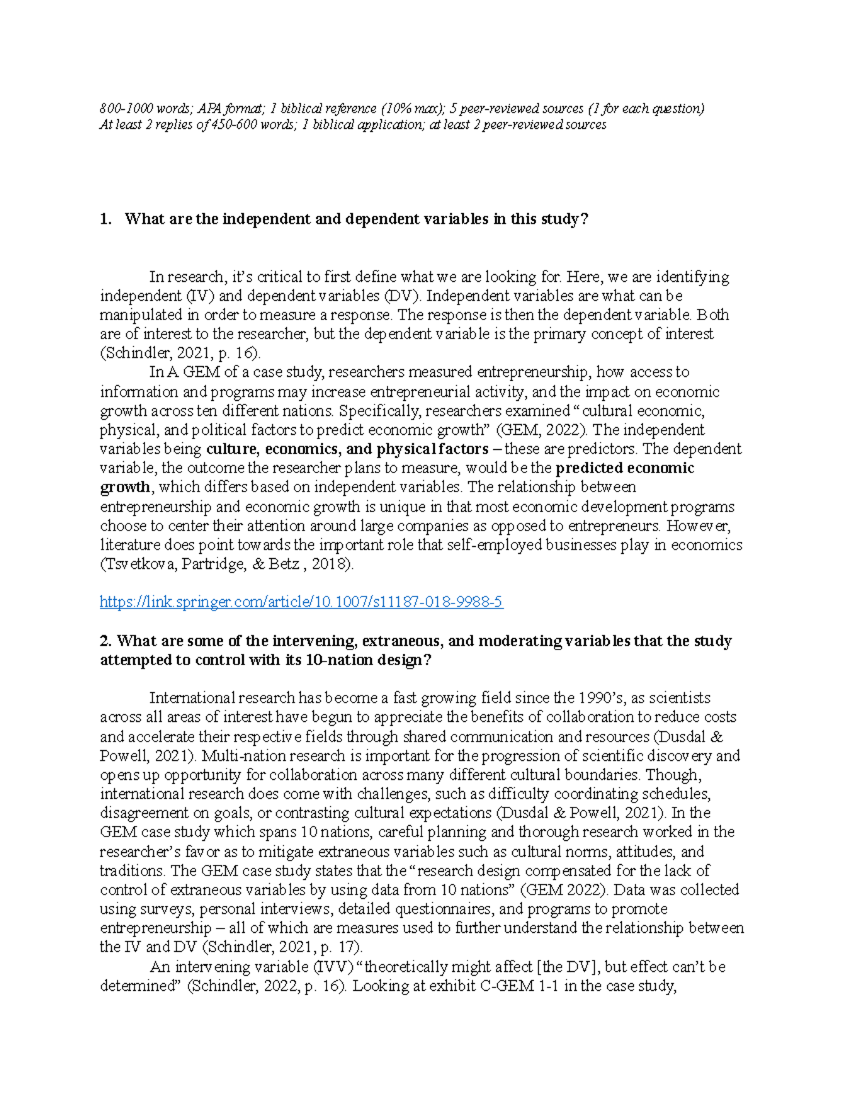 GEM Case Study Analysis: Interplay of Variables in Economic Growth - Studocu