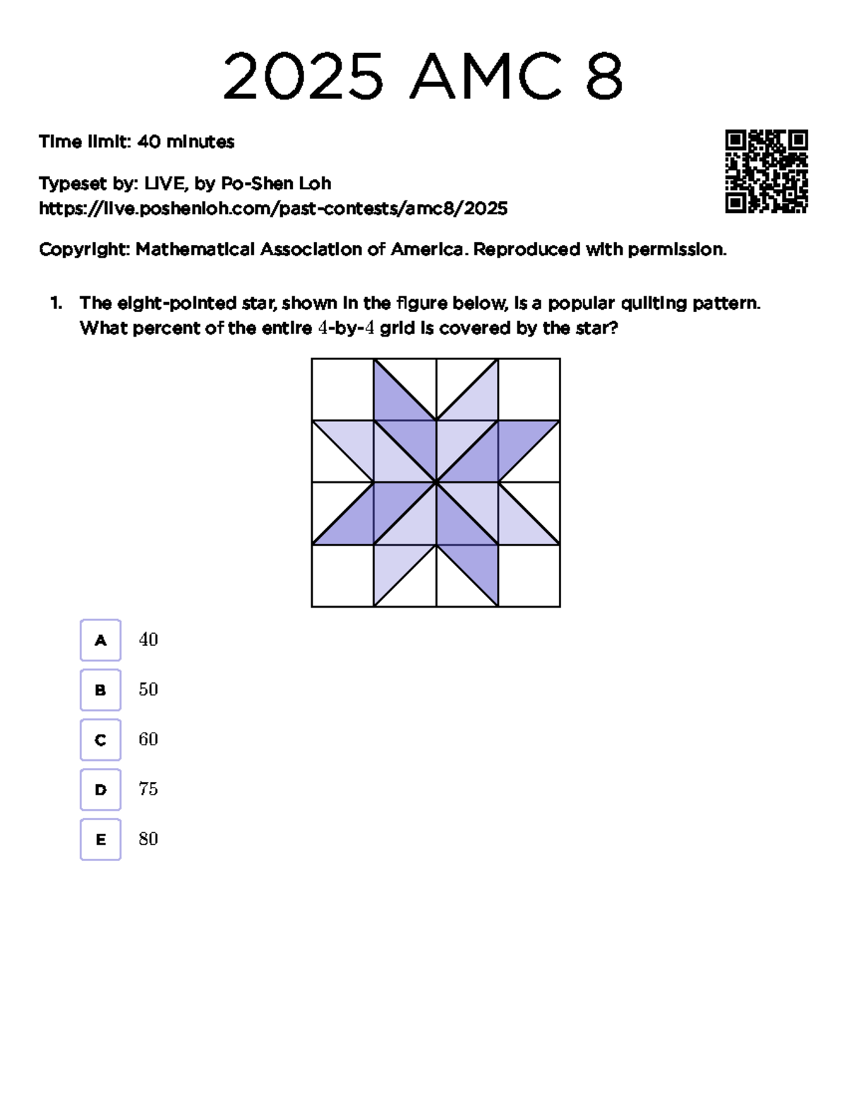 AMC 8 2025 Final Exam Questions and Solutions - Studocu