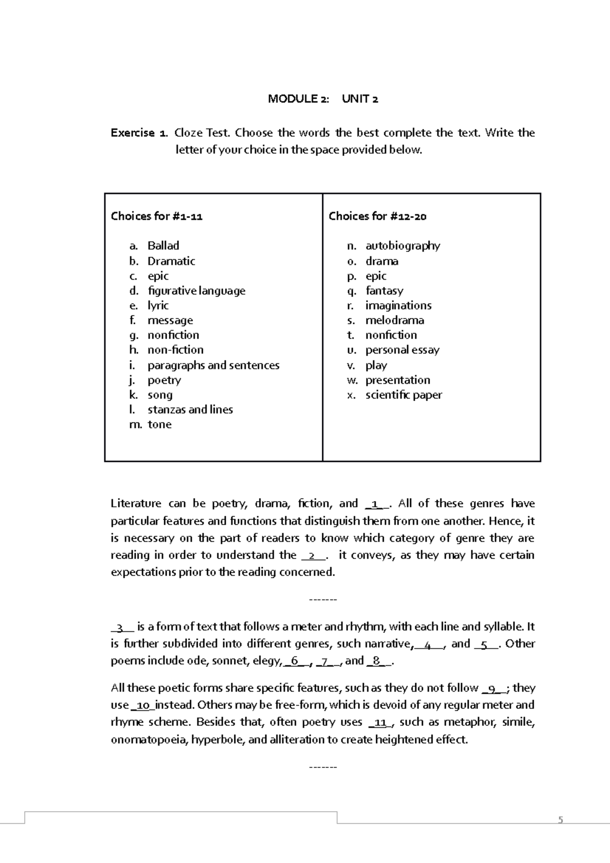 LIT111 B - Module 2 Unit 2 Introduction and Review of Basic Concepts ...