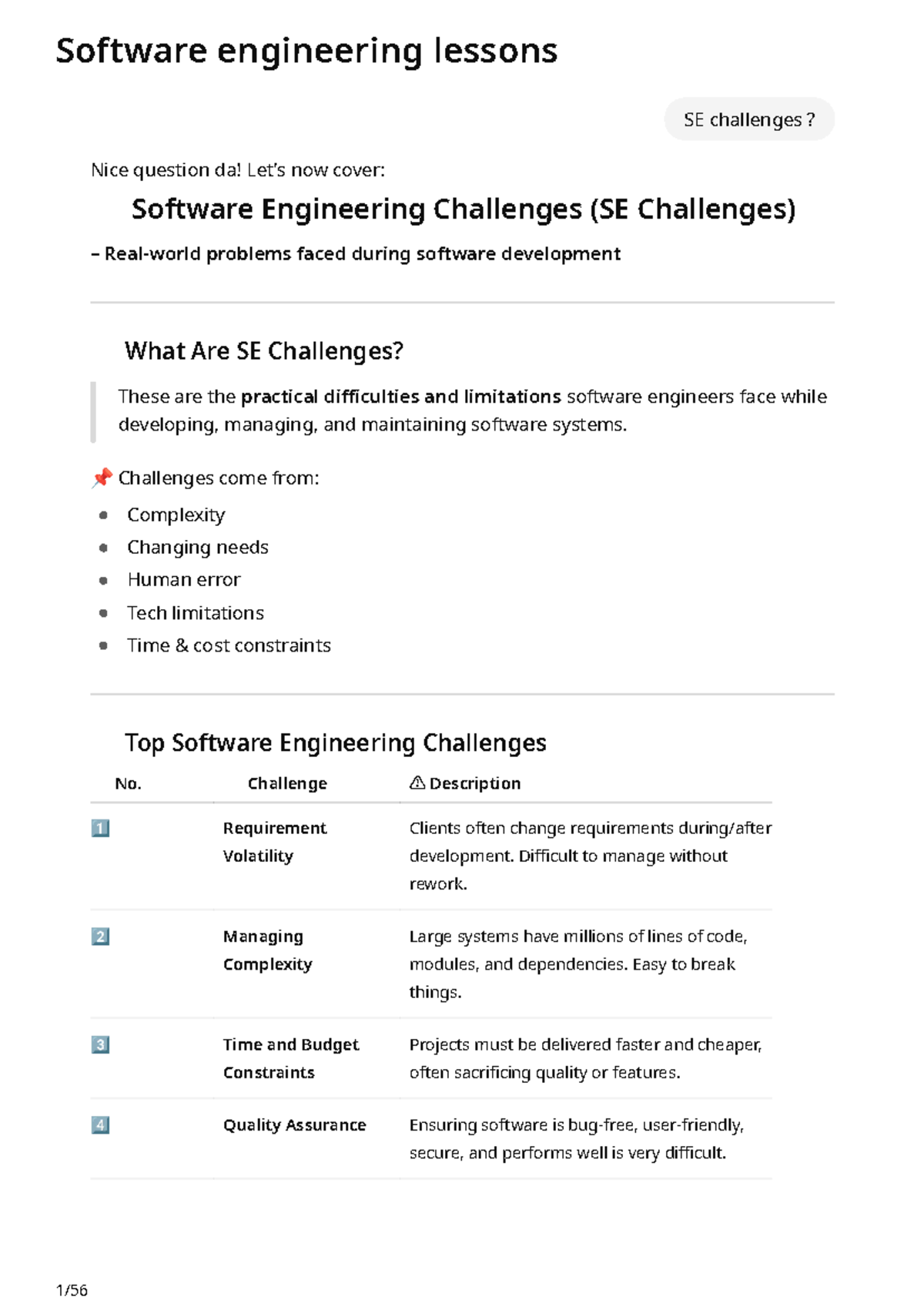 Software Engineering Challenges & Time Boxing Model Overview (SE) - Studocu