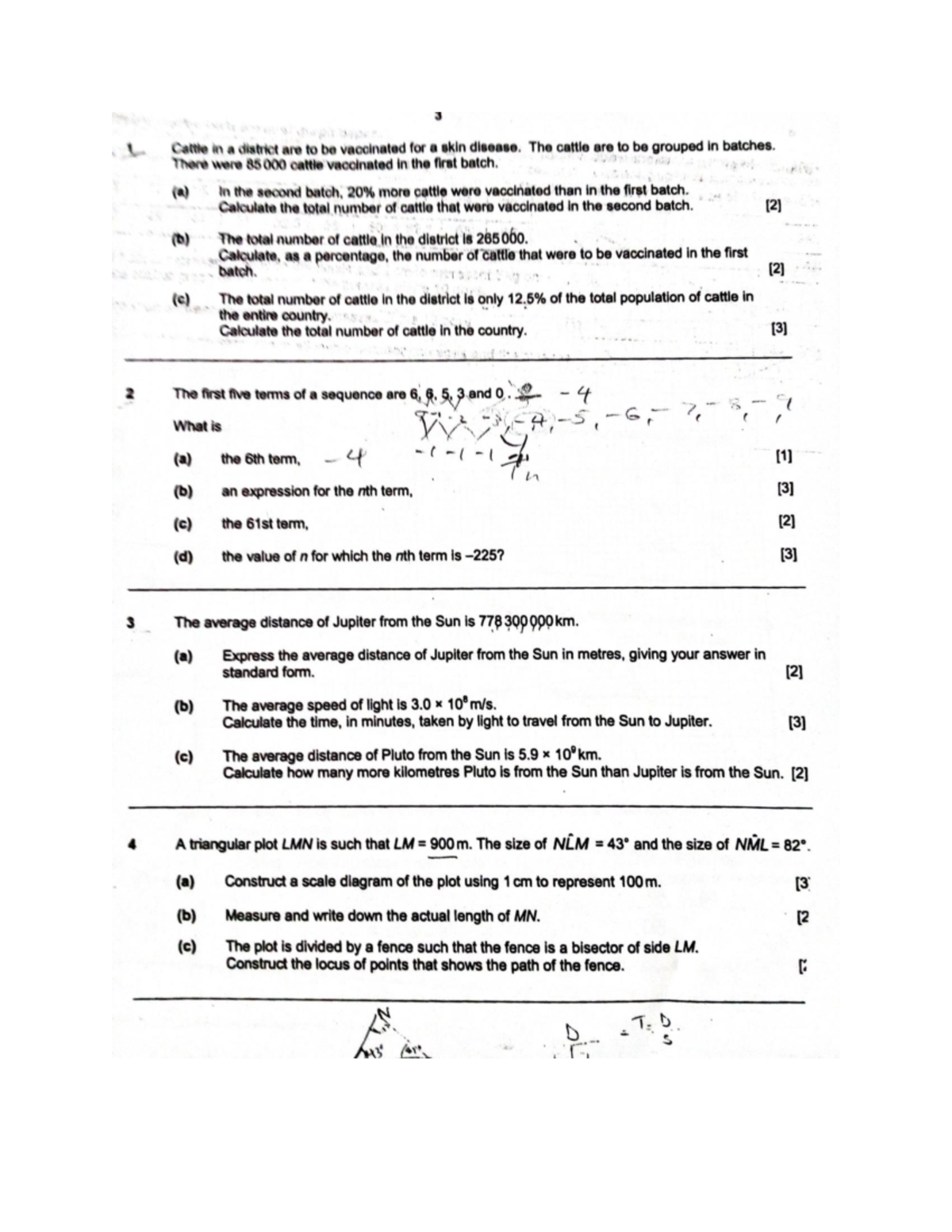 2014 P3 - Revision Material for Cattle Vaccination and Geometry - Studocu