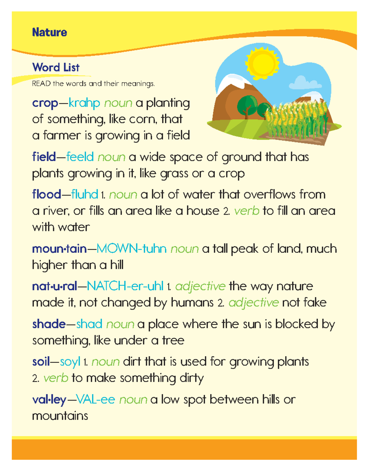 Nature Vocabulary Worksheet for Grade 2 - Studocu