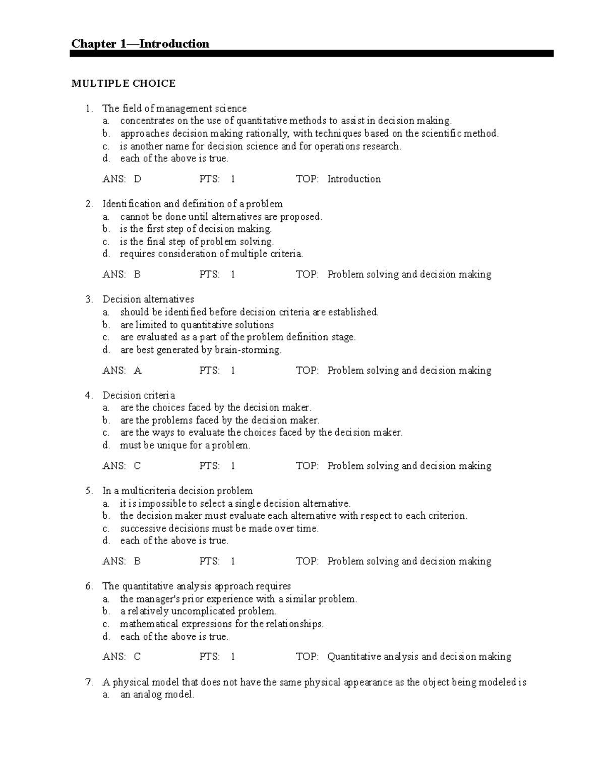 Mansci 1-3 Lecture Notes - Vugvyuv Analysis - Studocu