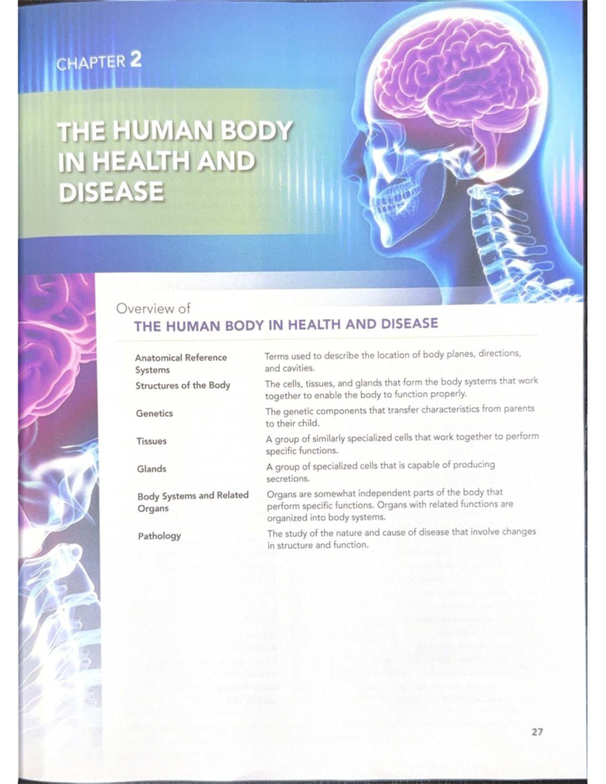 CHAPTER 2: THE HUMAN BODY IN HEALTH AND DISEASE Overview and Key ...