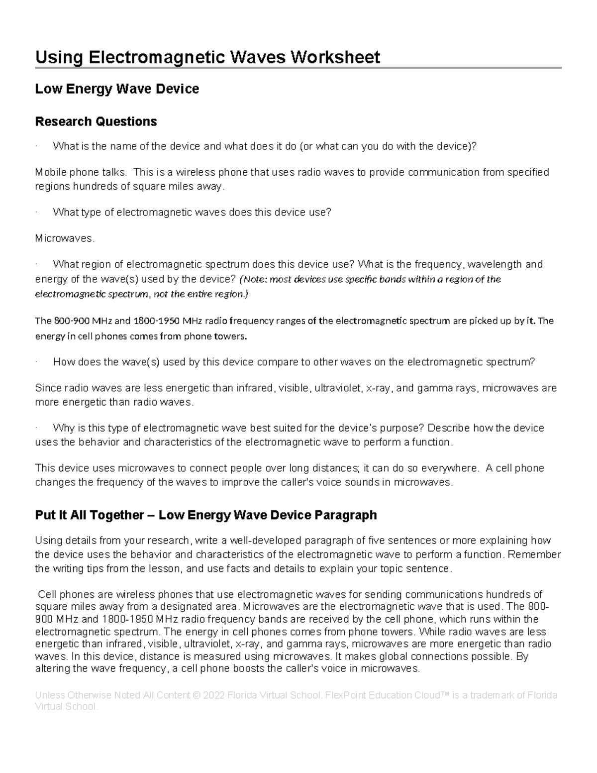 3.05 - Exploring the Use of EM Waves in Wireless Communication Devices ...