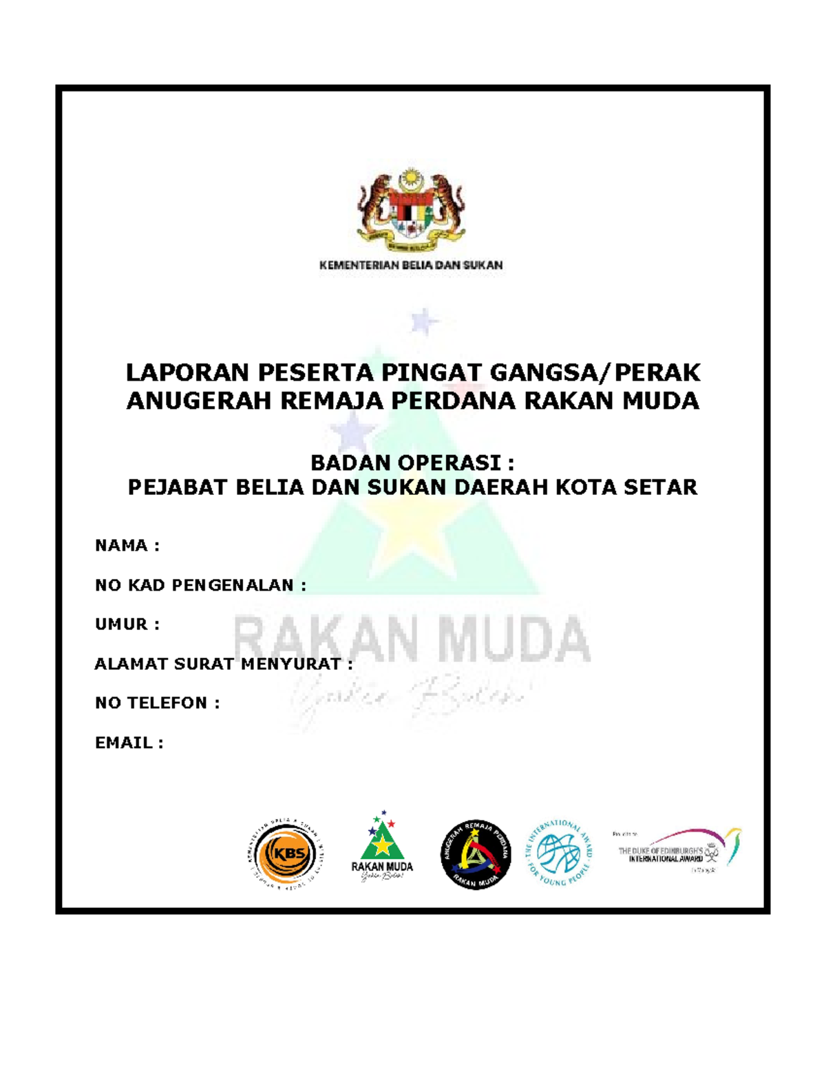 Laporan Peserta Anugerah Remaja Perdana Rakan Muda (ARPRM) - Gangsa ...