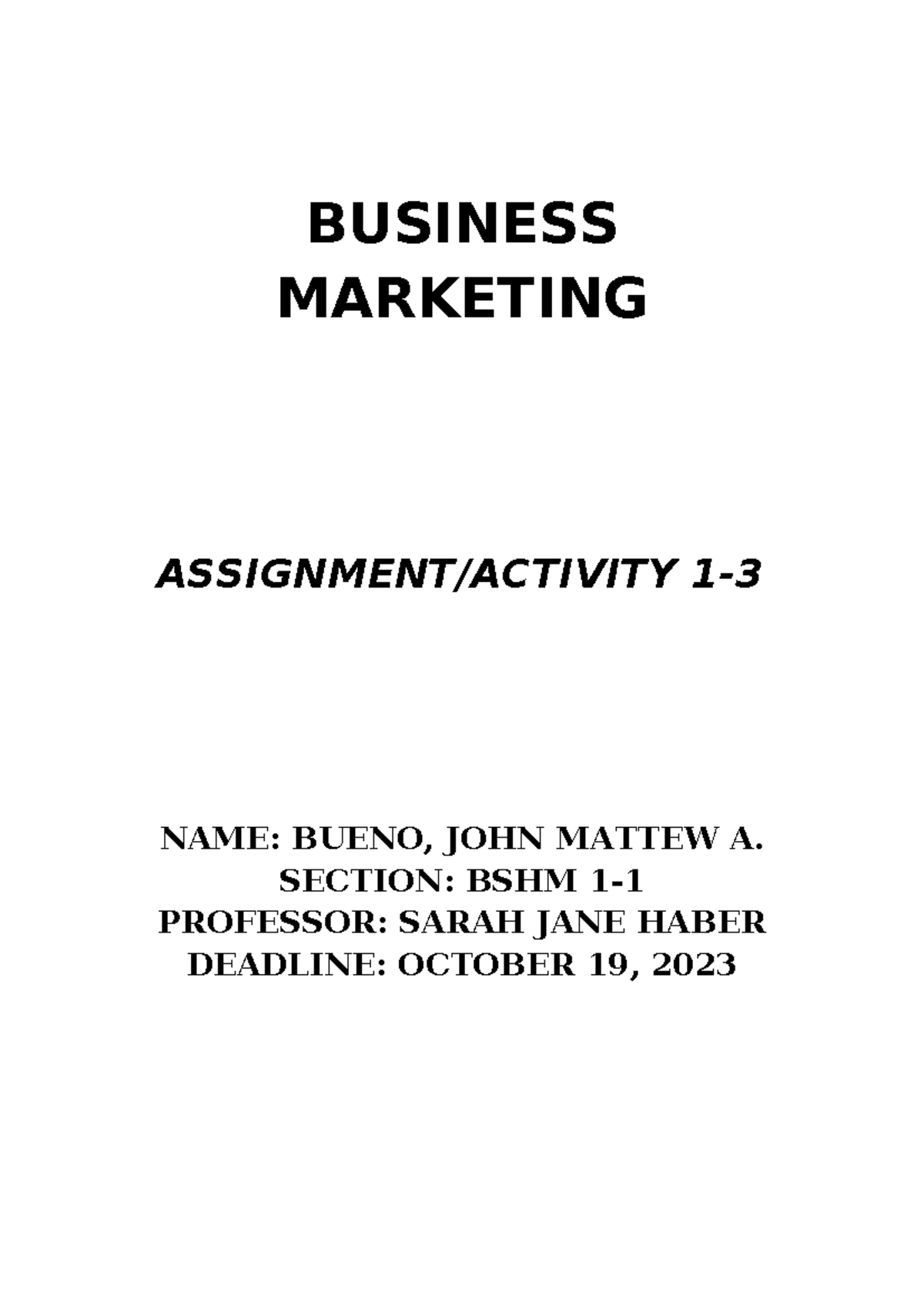 BUSINESS MARKETING STRATEGIES: TRADITIONAL & DIGITAL (BSHM) - Studocu