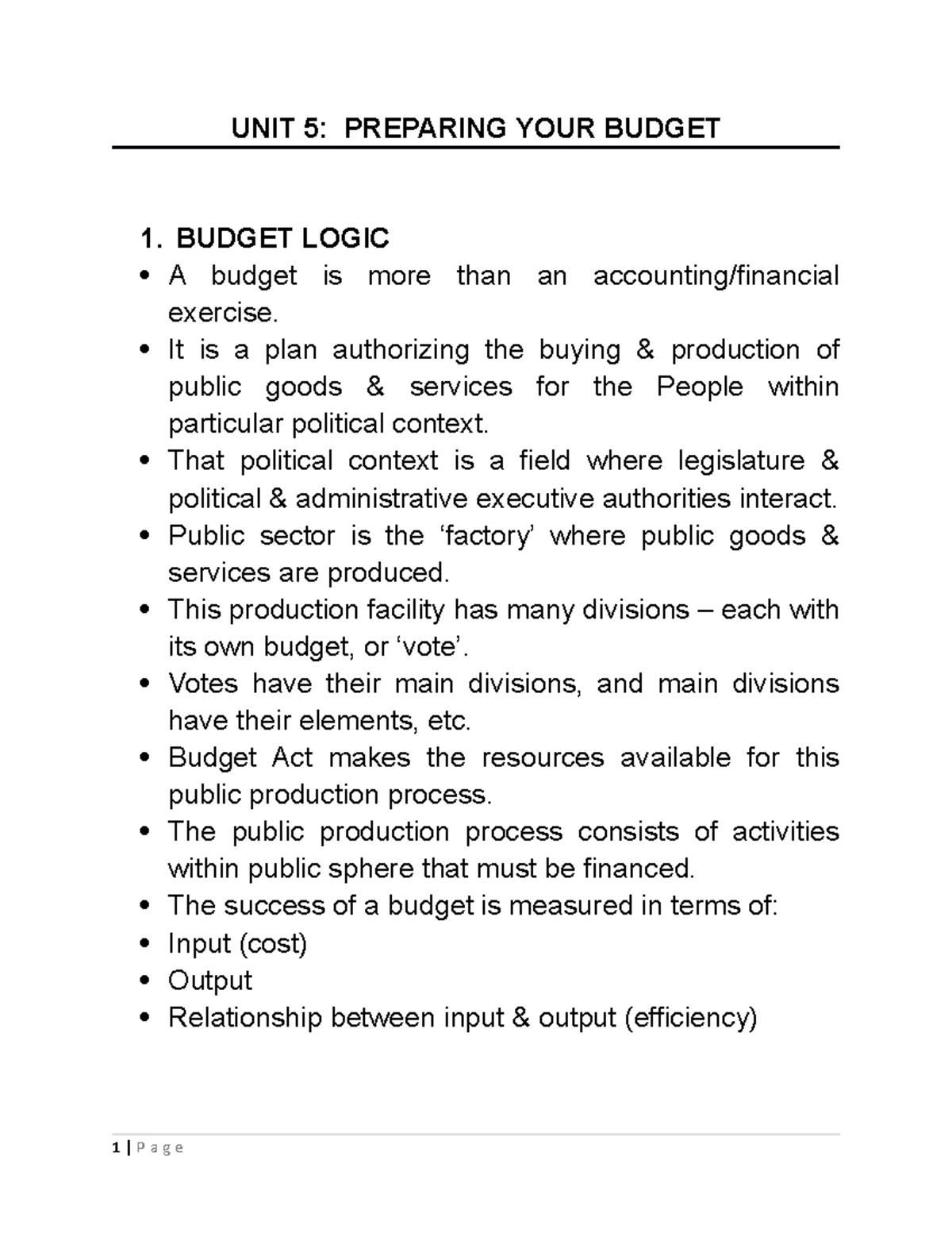 Introduction To Public Financial Management - SOURCES: Erasmus, P. 2001 ...