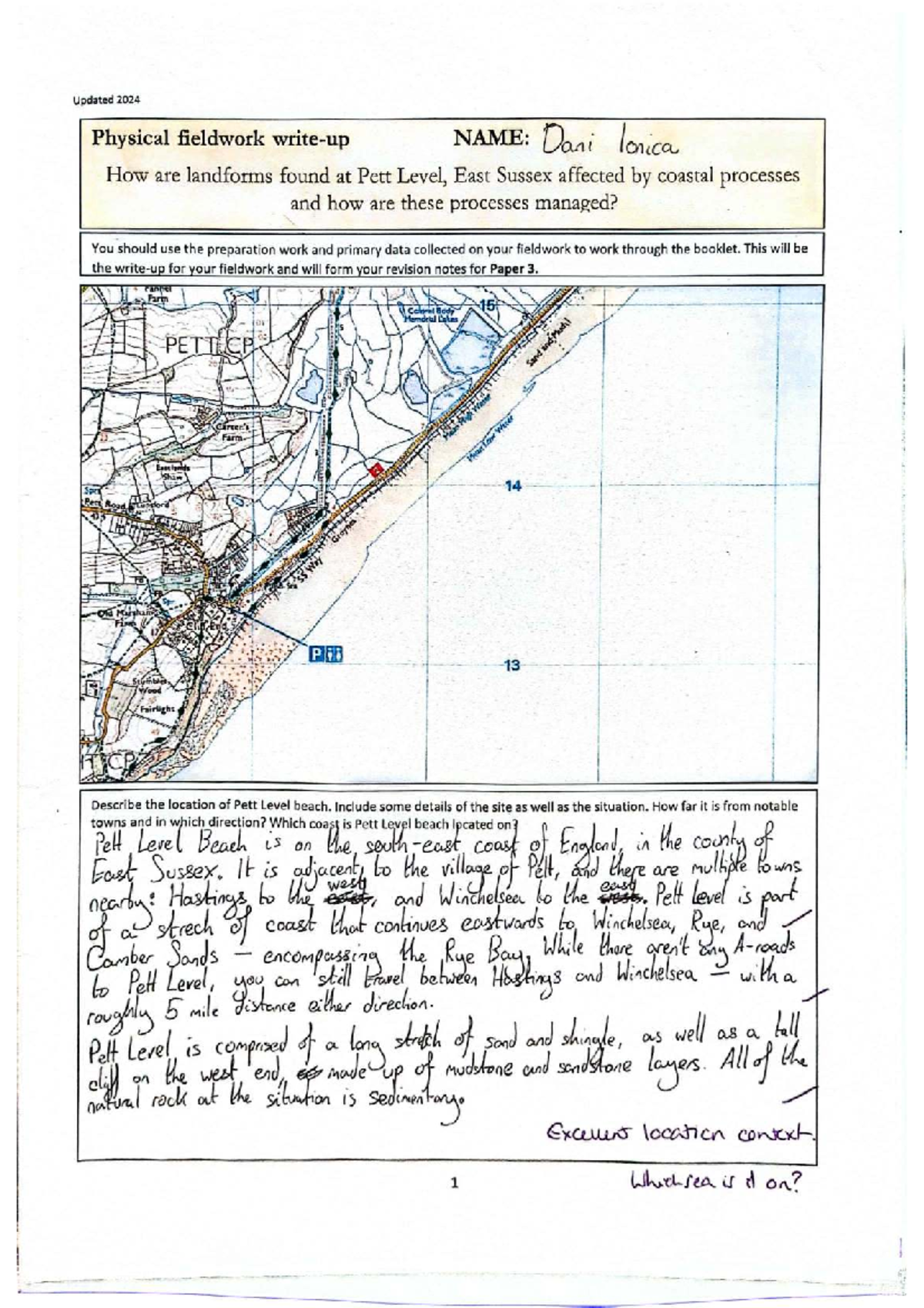 Pett Level Physical Fieldwork Write-up: Coastal Processes & Management ...