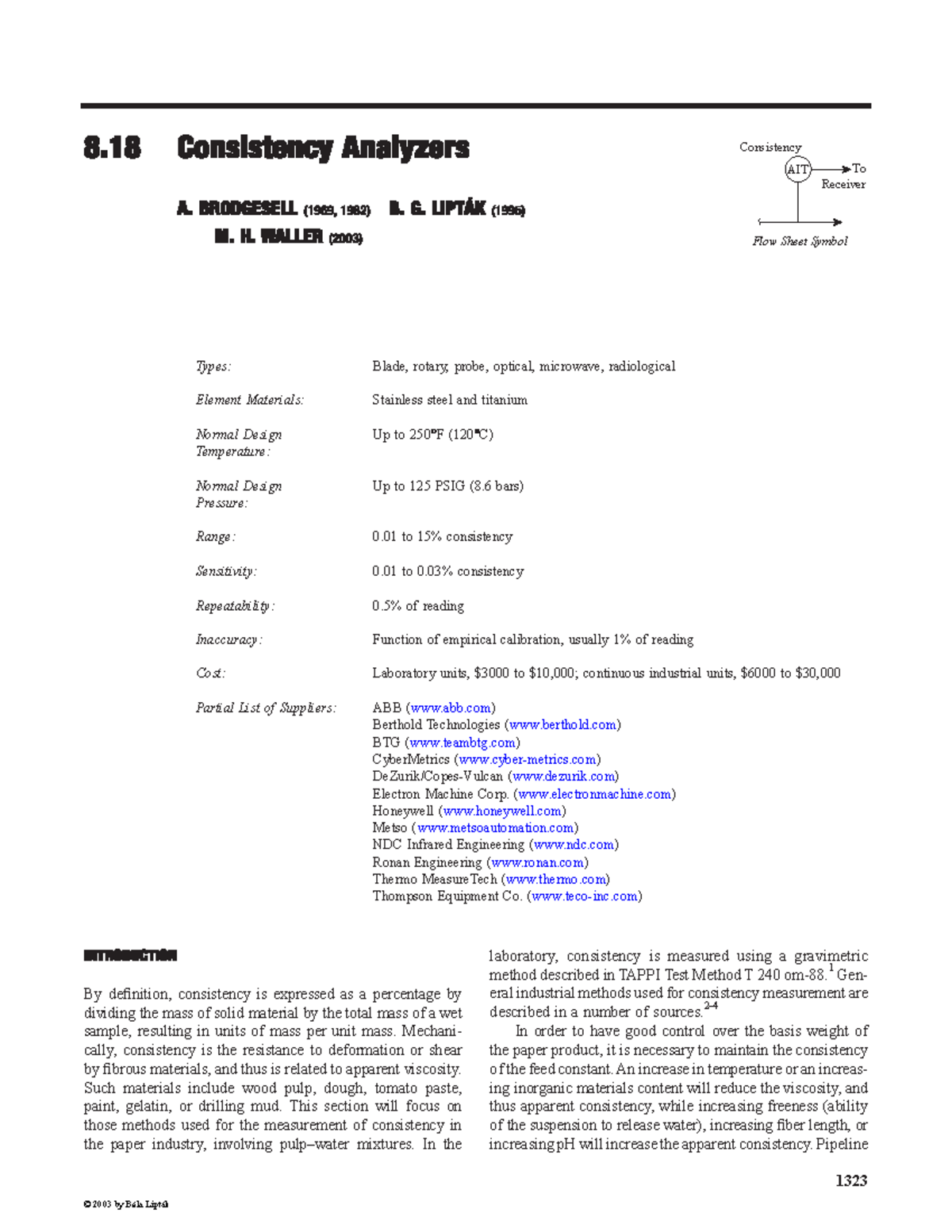 Consistency Measurement in Pulp and Paper Industry - 1323 - Studocu