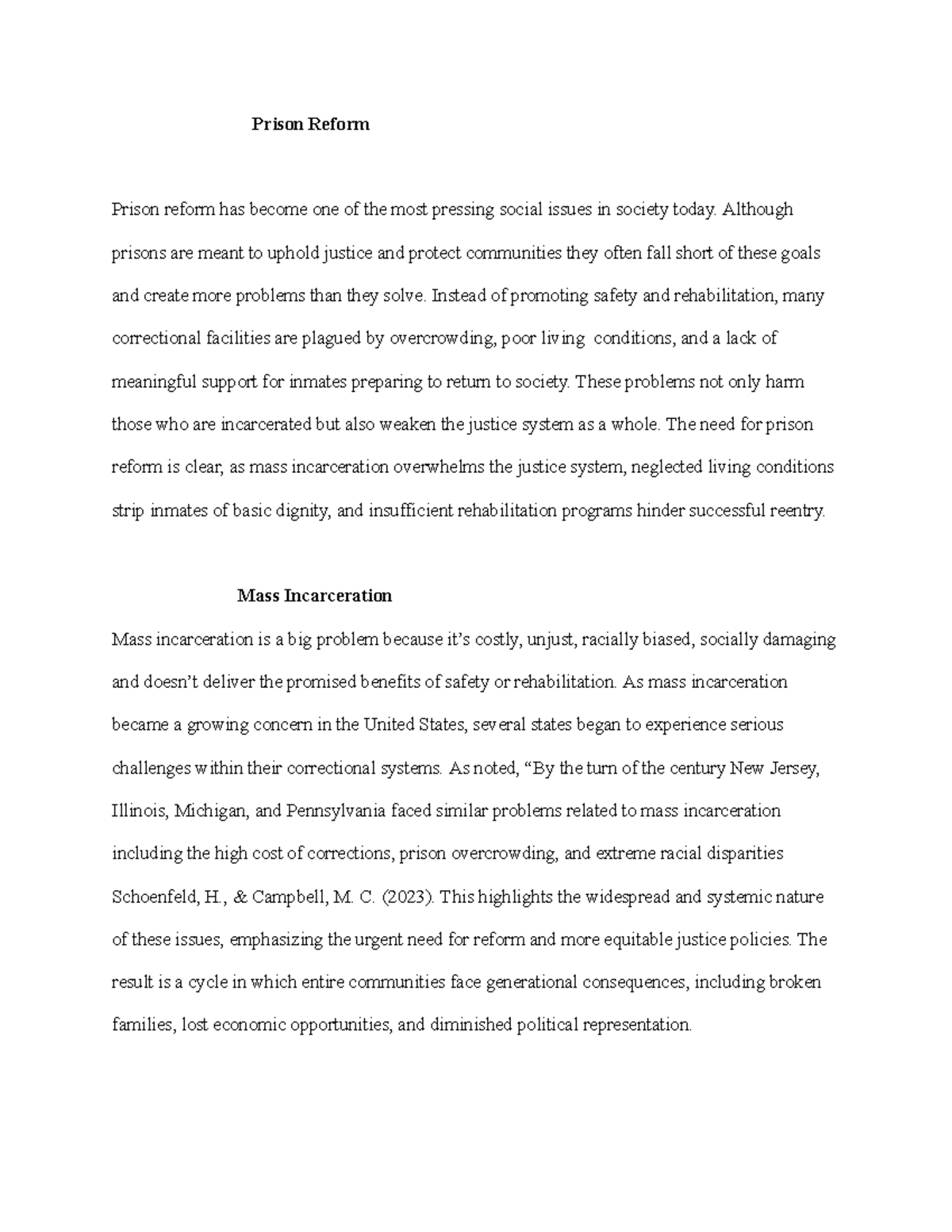 Prison Reform: Addressing Mass Incarceration and Rehabilitation Issues ...