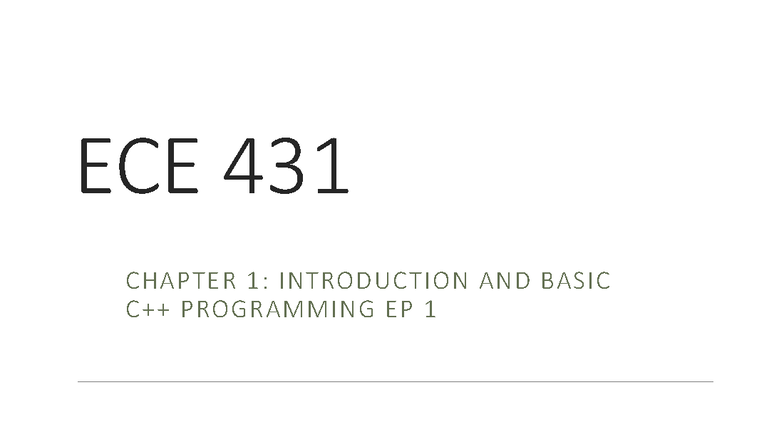 ECE 431 CHAPTER 1.2: VARIABLES AND DATA TYPES EP 1 - Studocu