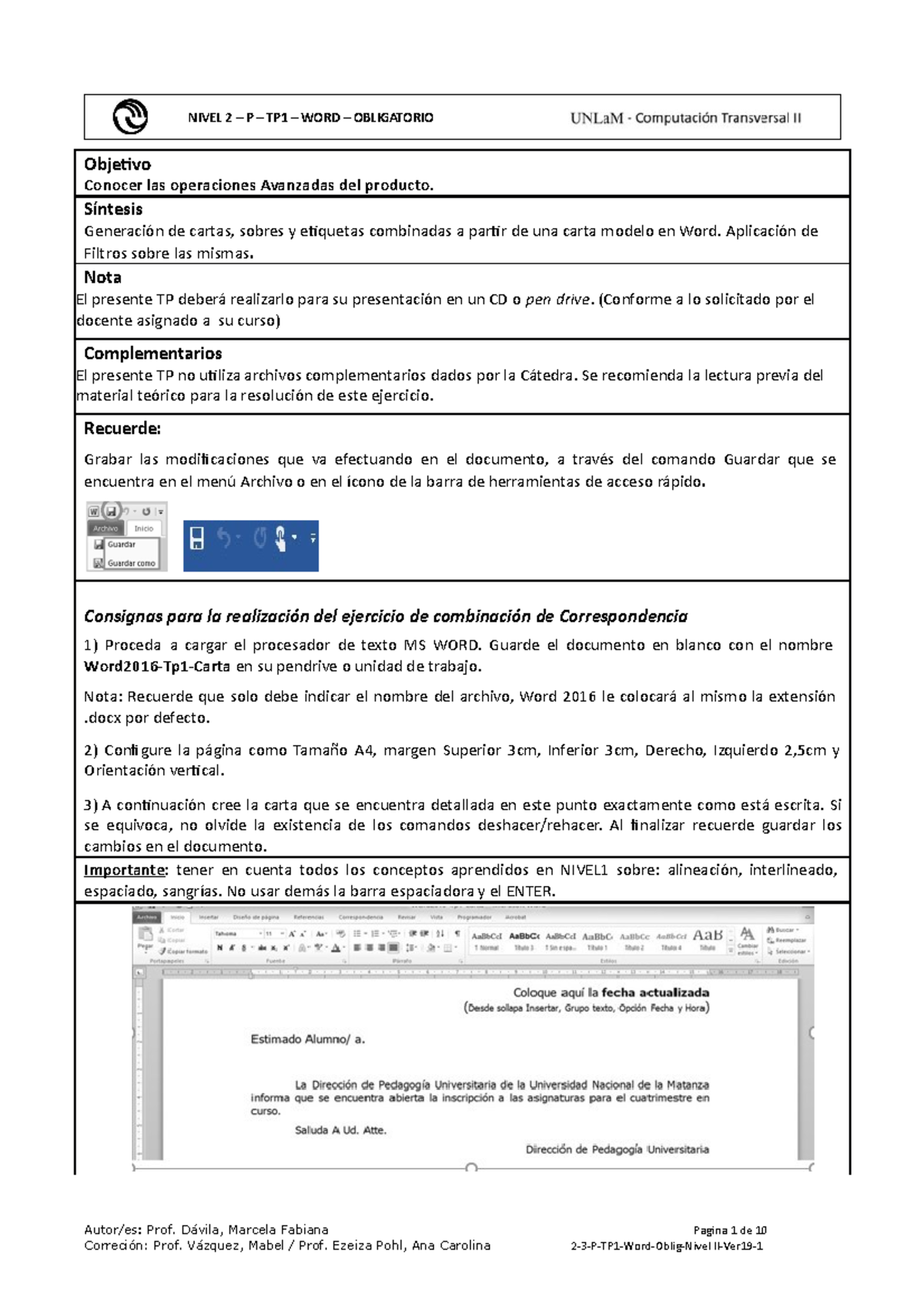 TP1: Word - Obligatorio - Nivel II - Avanzadas - Doc. Guía - Studocu