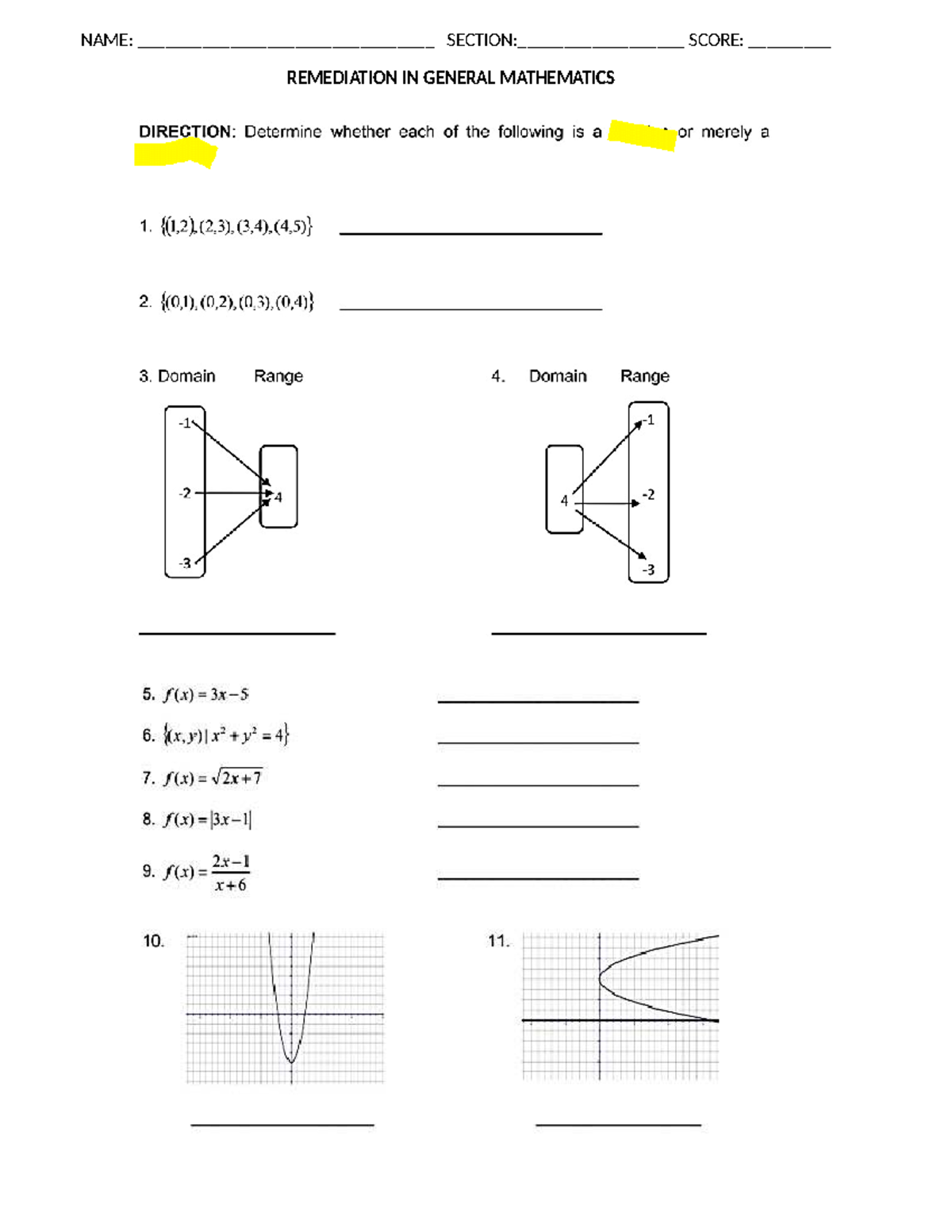 Remedial Exam - General Mathematics Quiz - Studocu