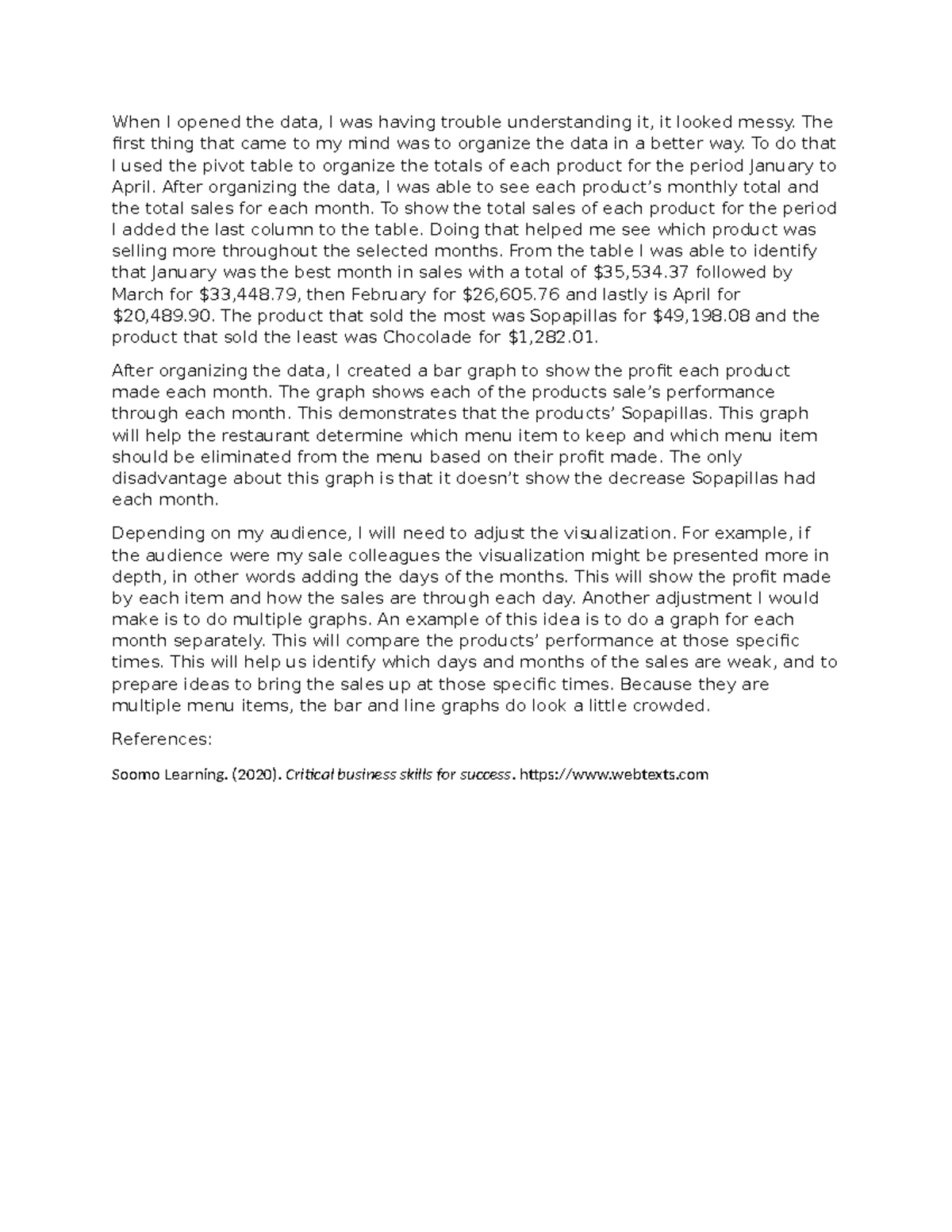 Bus 225 module 4 discussion - When I opened the data, I was having ...