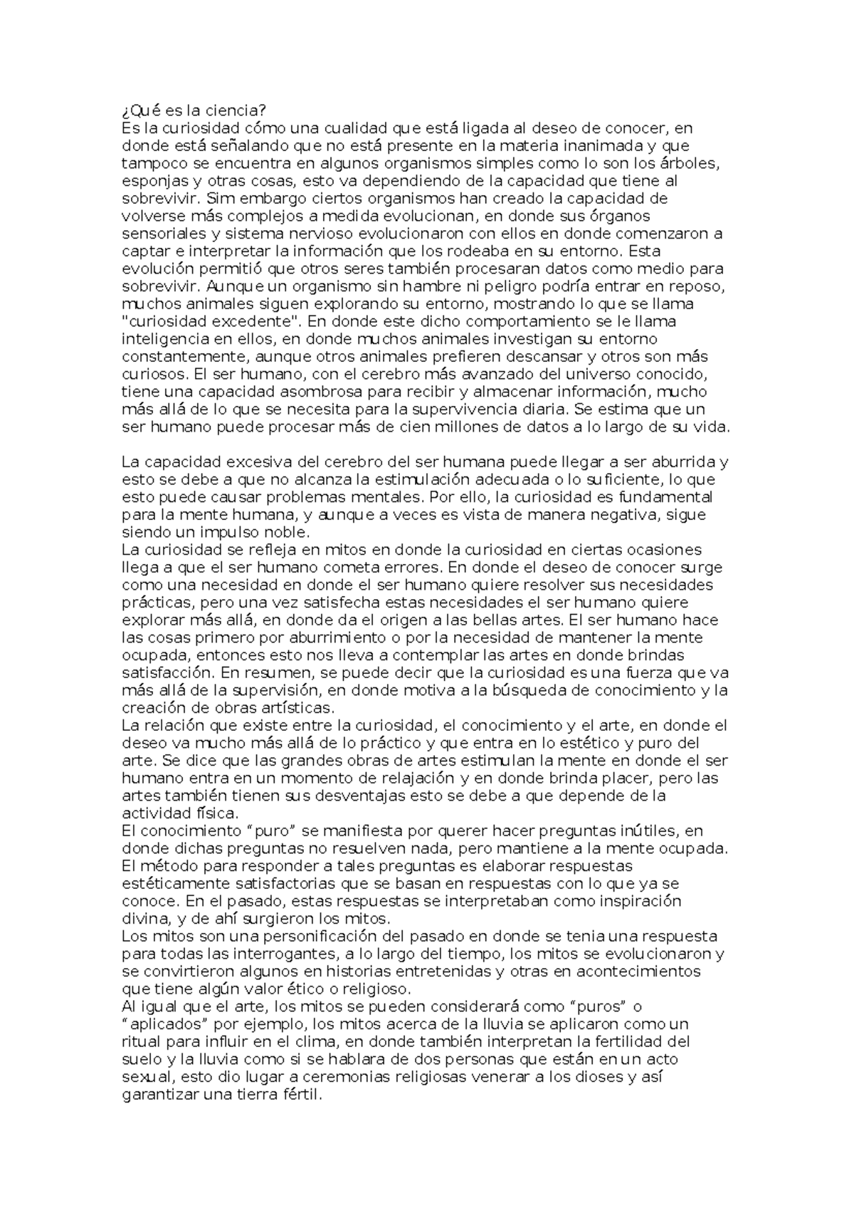 Método y Técnicas de Investigación en la Curiosidad Humana - Studocu