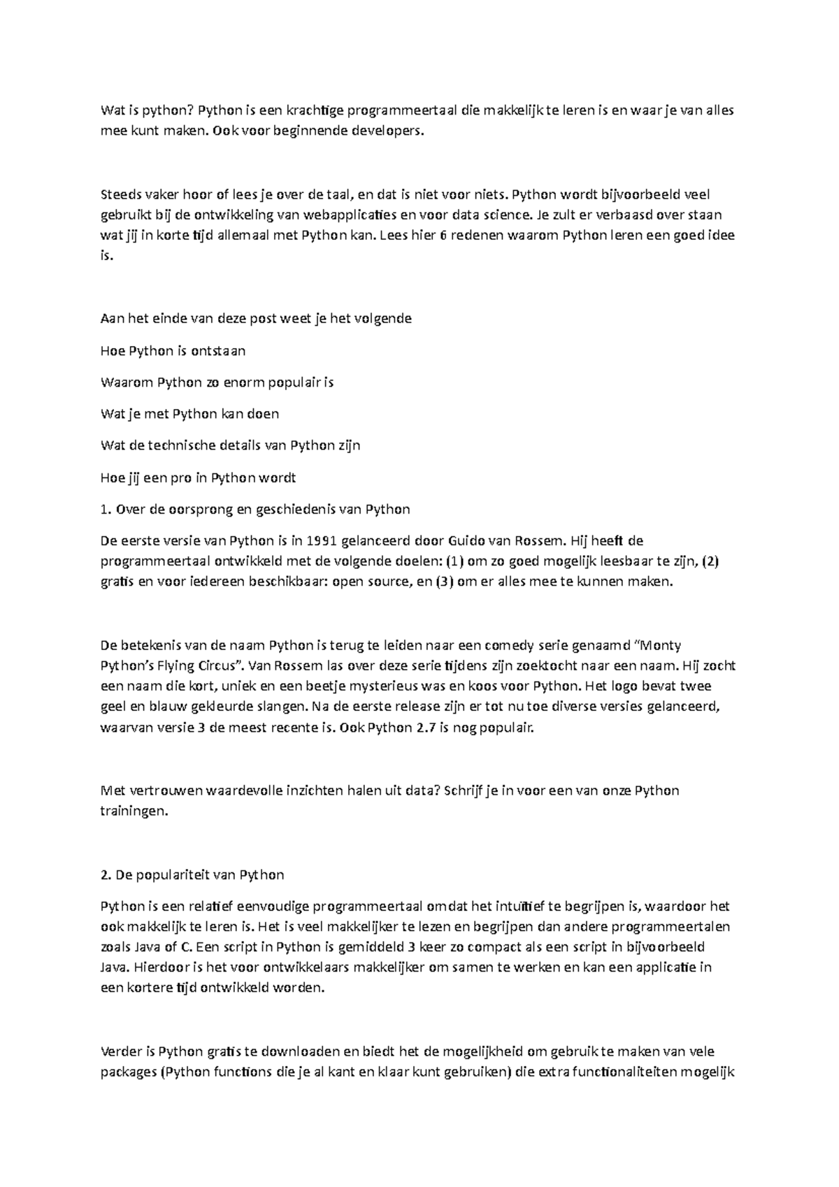 Wat is python - Ook voor beginnende developers. Steeds vaker hoor of ...