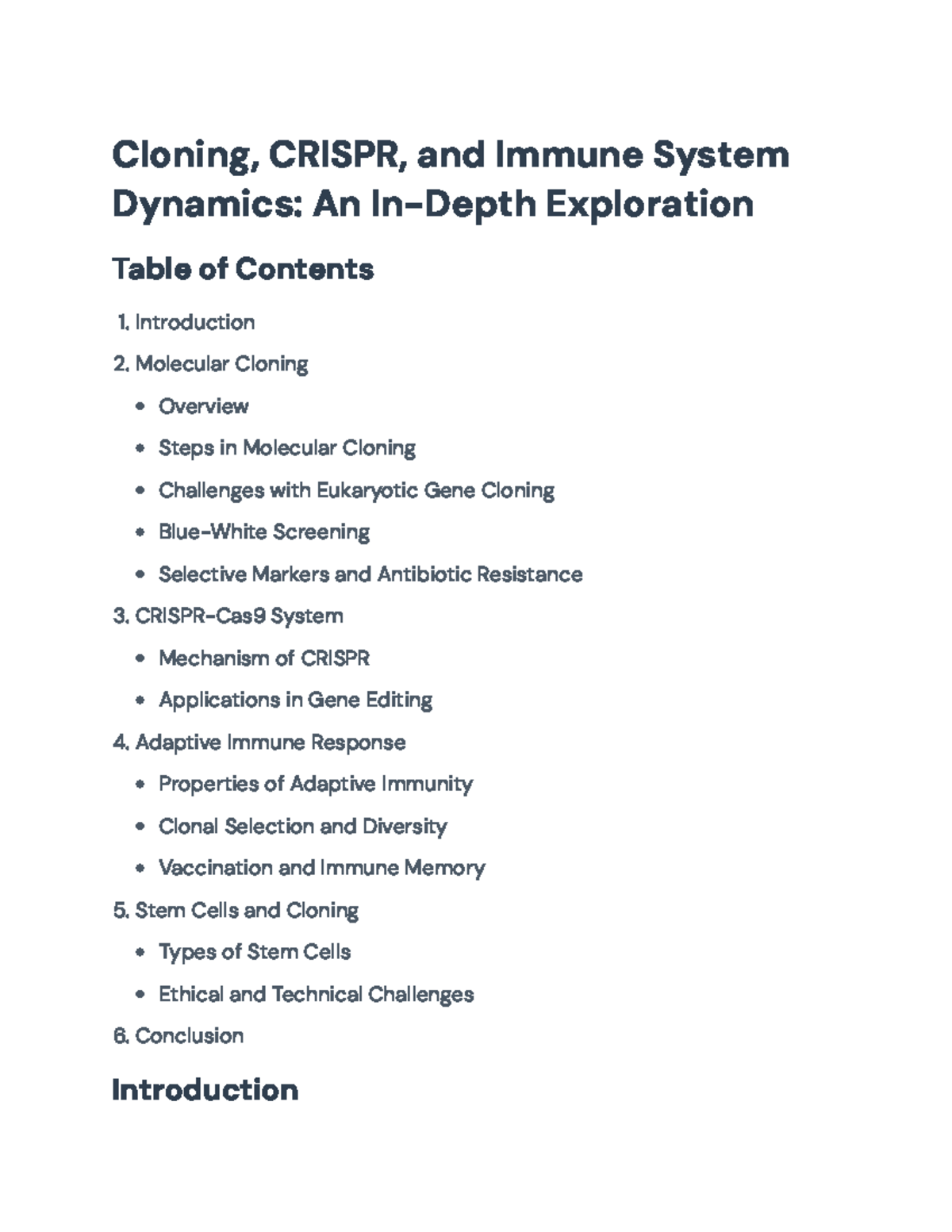 Molecular Cloning & CRISPR-Cas9: Gene Editing & Immune Dynamics ...