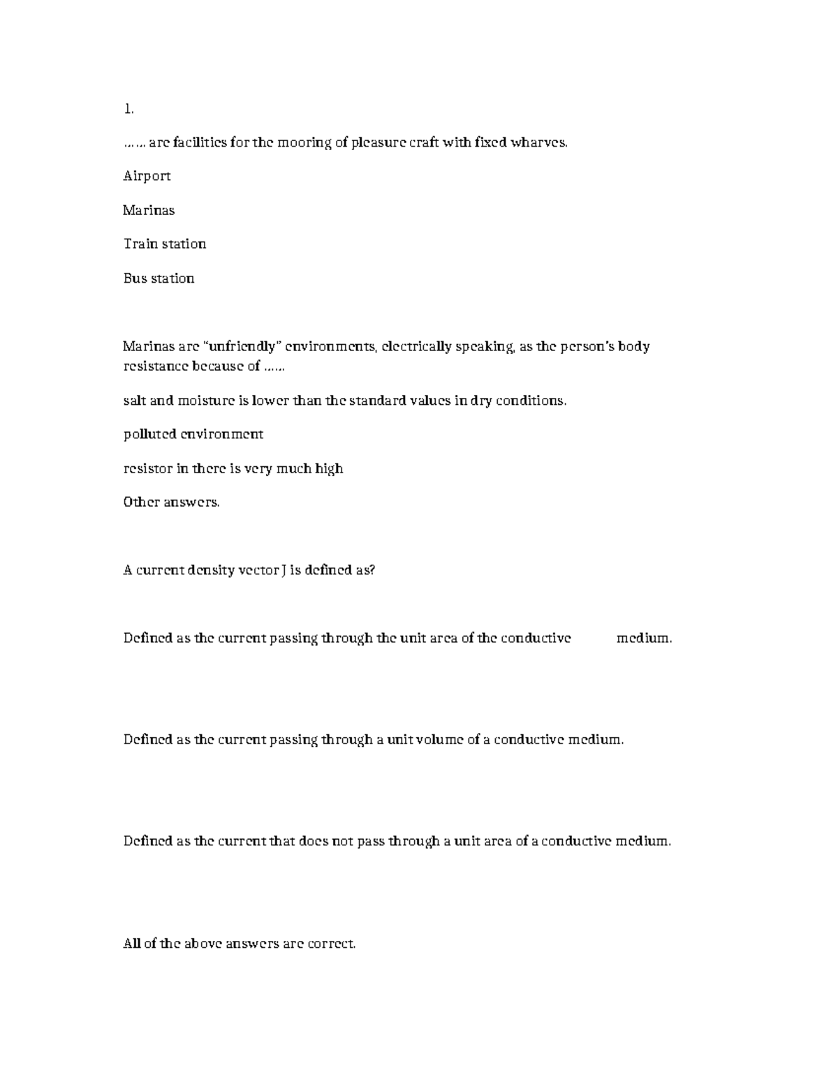 Electrical Engineering Concepts: MCQs for Course 150 - Studocu