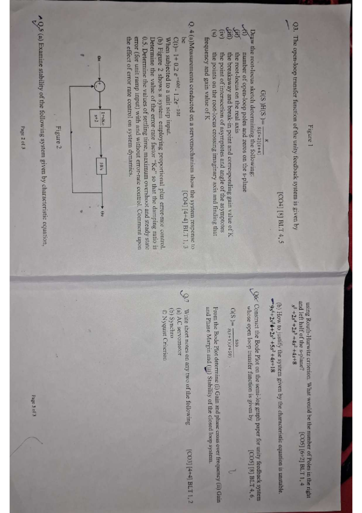 Ee206 Endsem Paper: Stability Analysis & Bode Plot Construction - Studocu