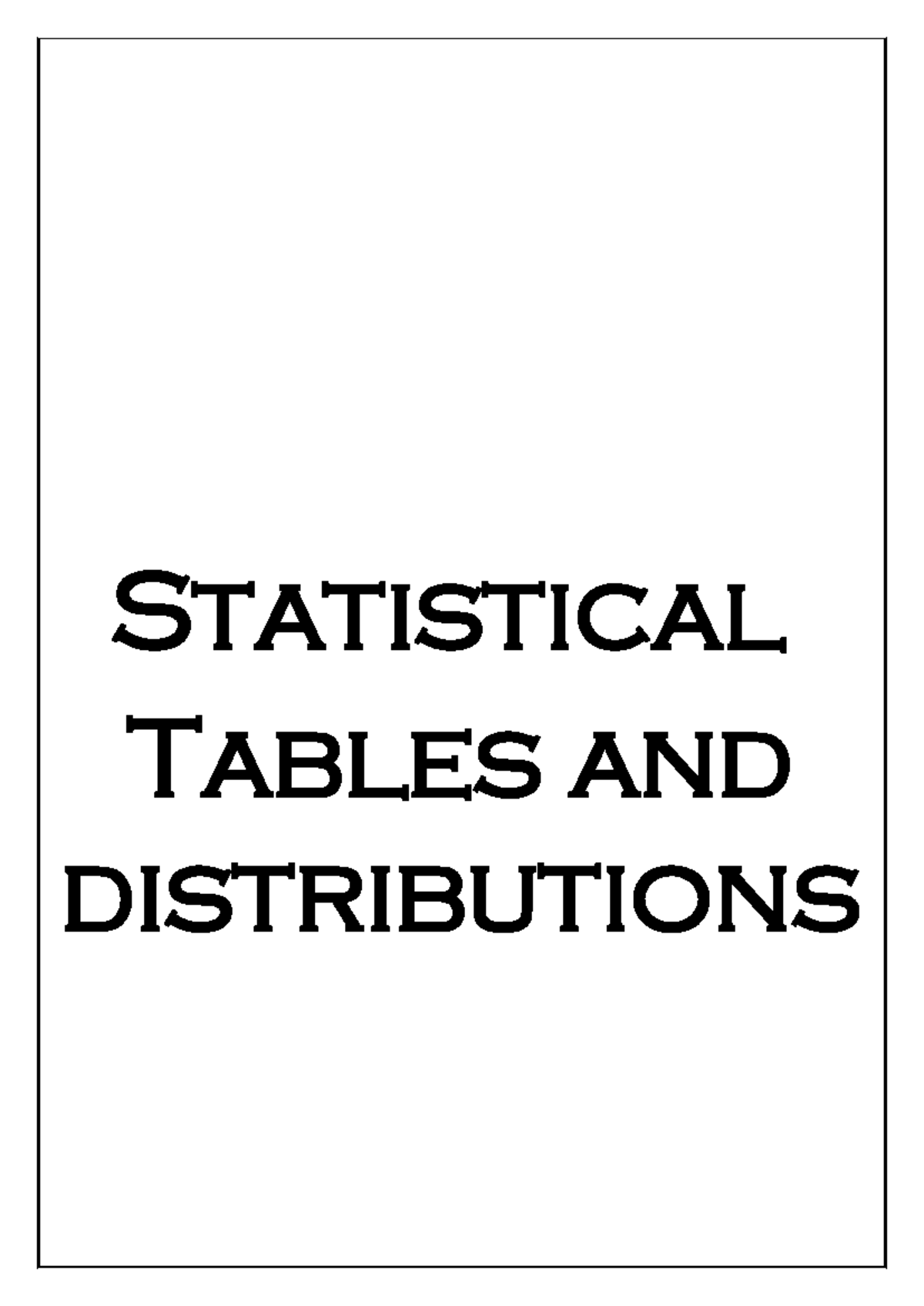 Statistical Tables: Discrete Probability Distributions (Course Code ...
