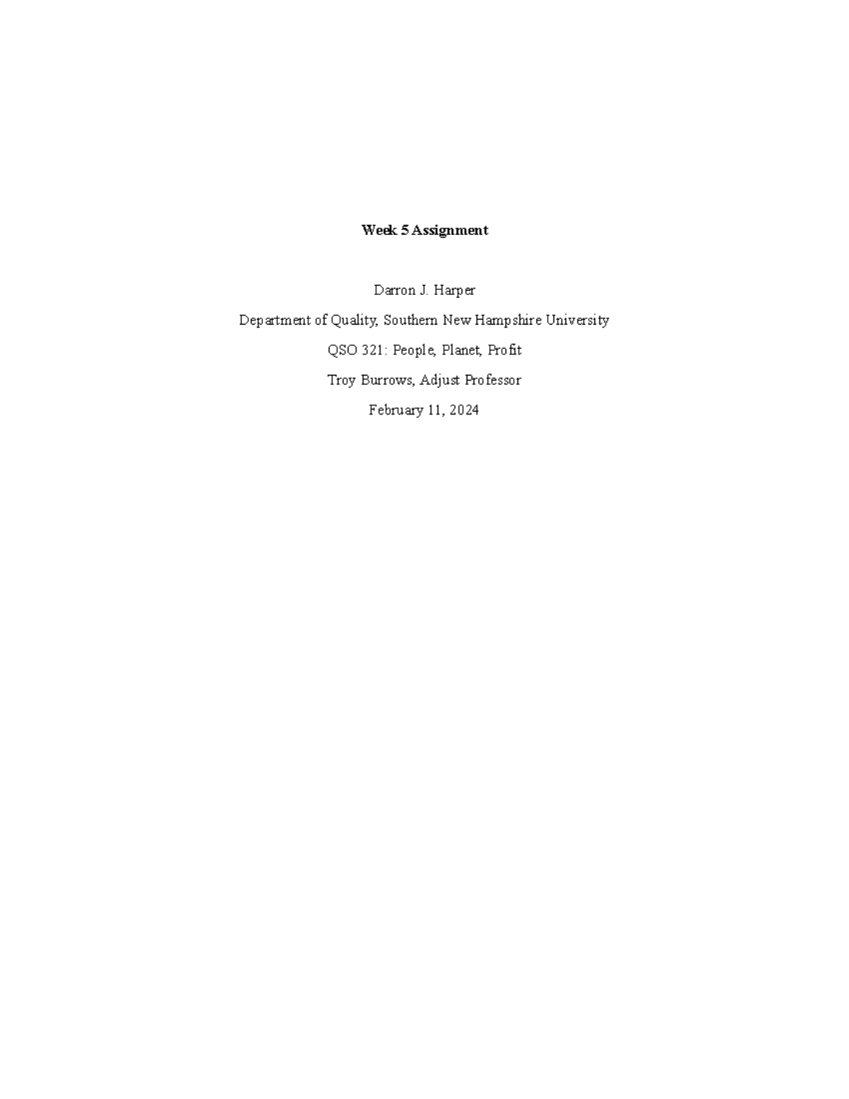 QSO 321: Week 5 Assignment on Sustainability & Global Manufacturing ...