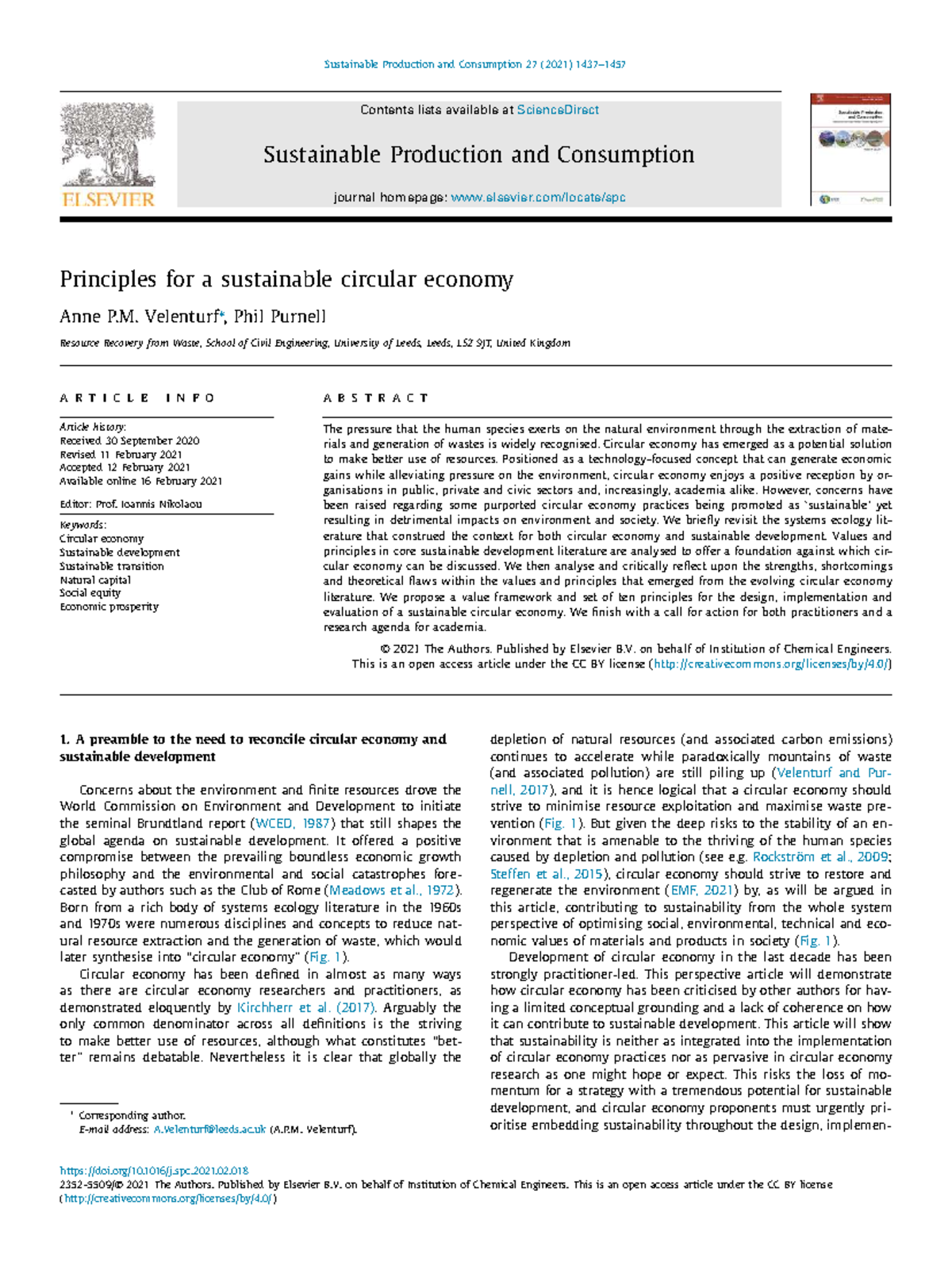 Principles for a Sustainable Circular Economy (SUS 27) - Studocu