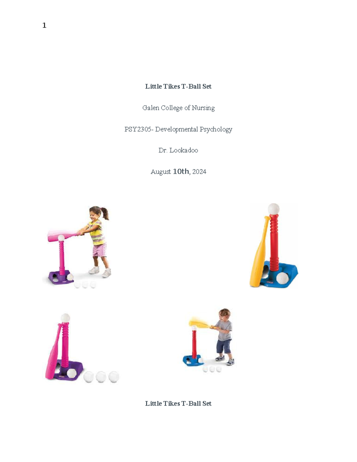 Little Tikes T - Toy assignment - Little Tikes T-Ball Set Galen College ...