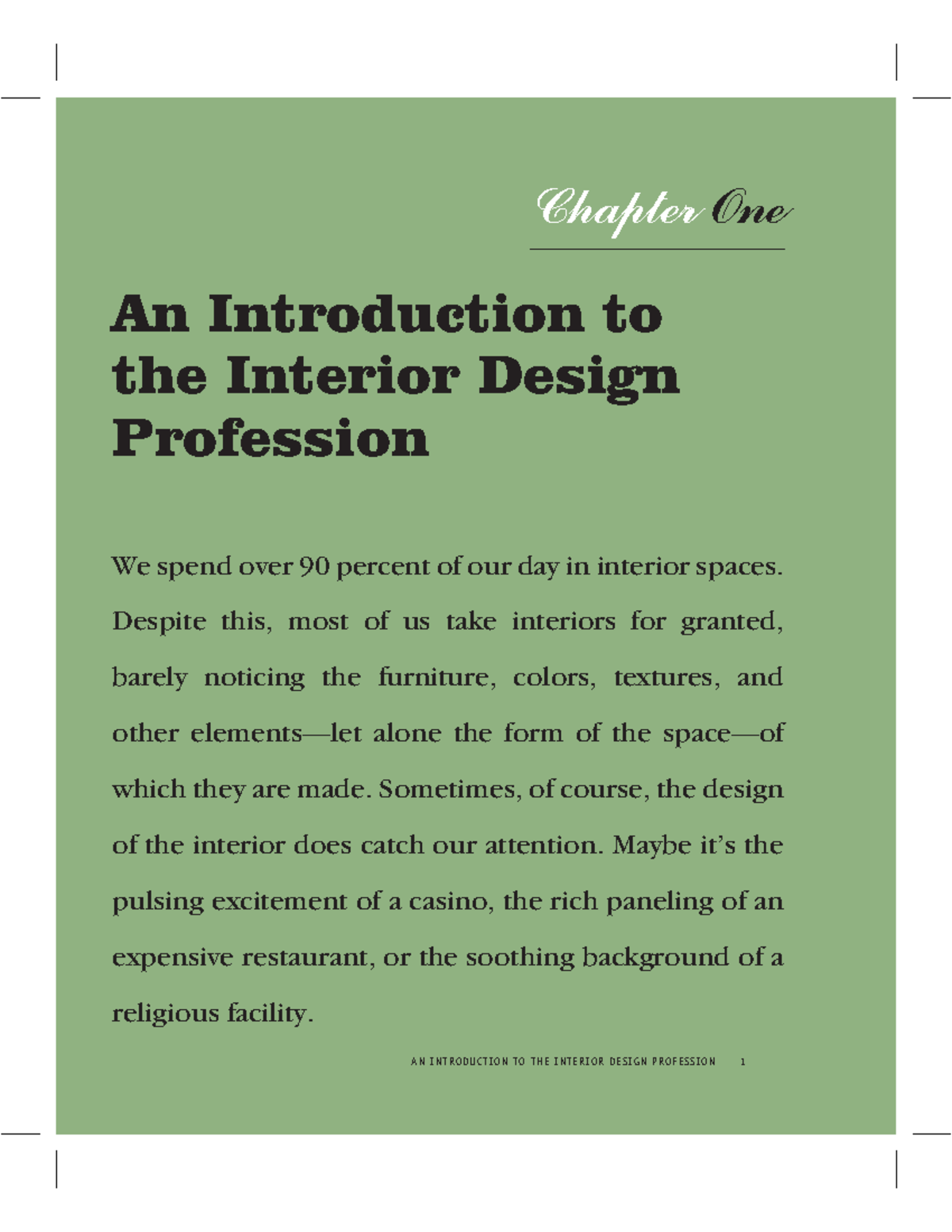 Interior designing p1 - Chapter One An Introduction to the Interior ...